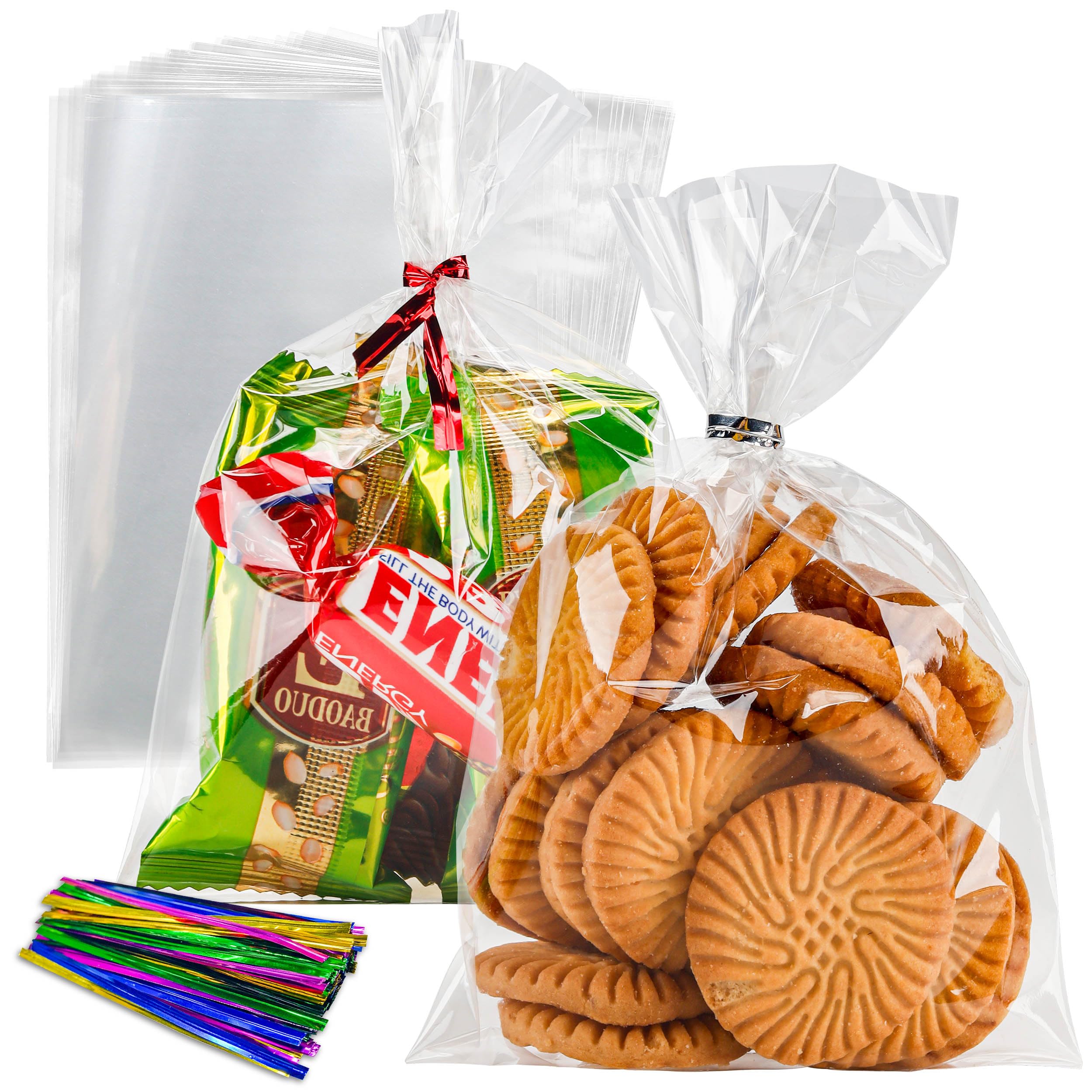 Amazon.com: NPLUX 100 Pack Cellophane Bags Small Plastic Cookie Bags ...