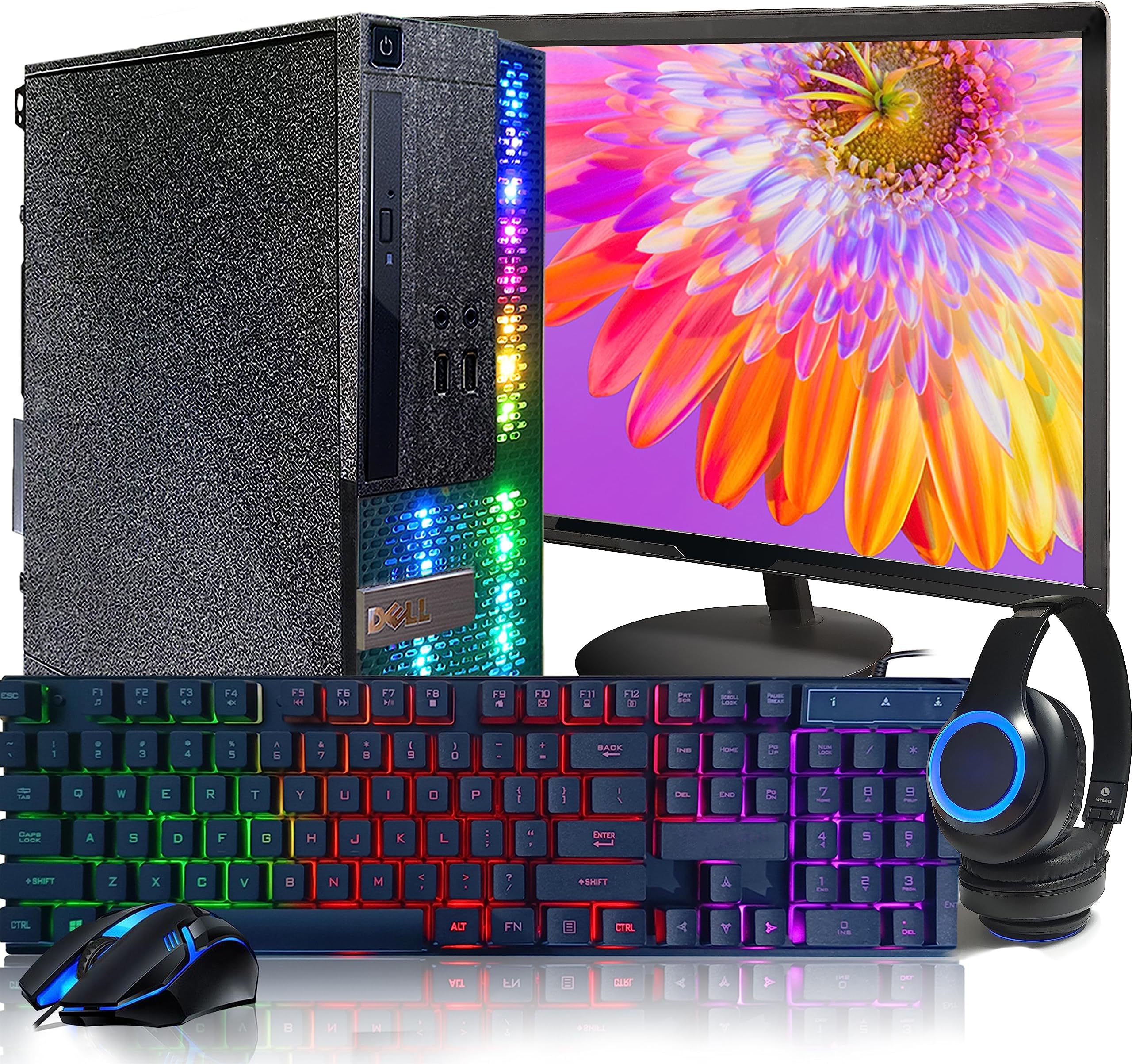 Dell RGB Gaming Desktop Computer, Intel Quad Core I7 up to 3.8G, GTX ...