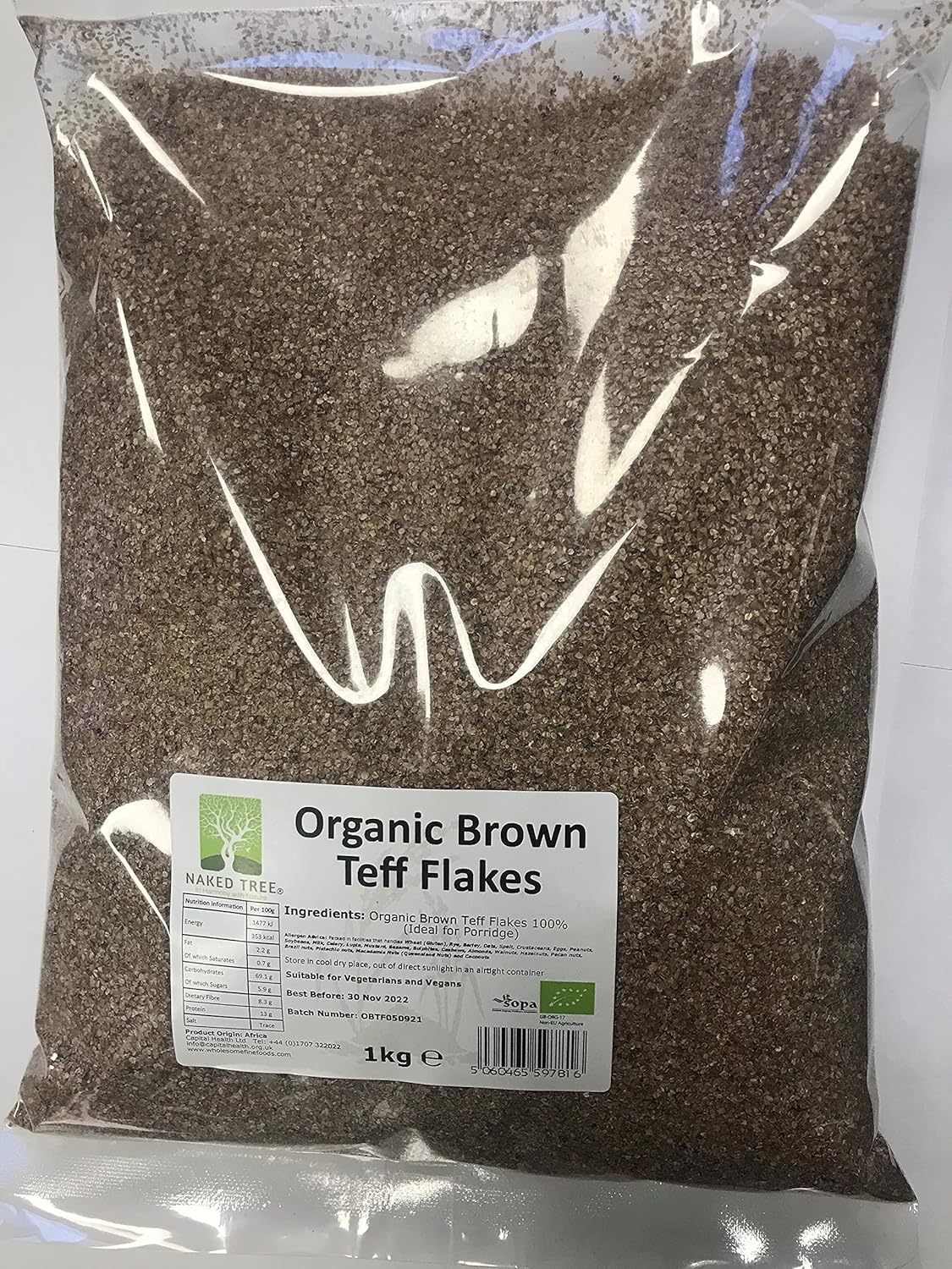Naked Tree Organic Teff Flakes 1kg : Amazon.co.uk: Grocery