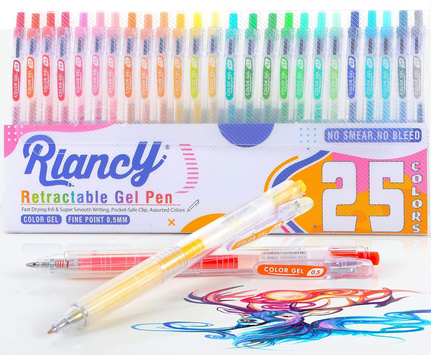 RIANCY 25PCS Assorted color pens for journaling supplies Sketching Note ...