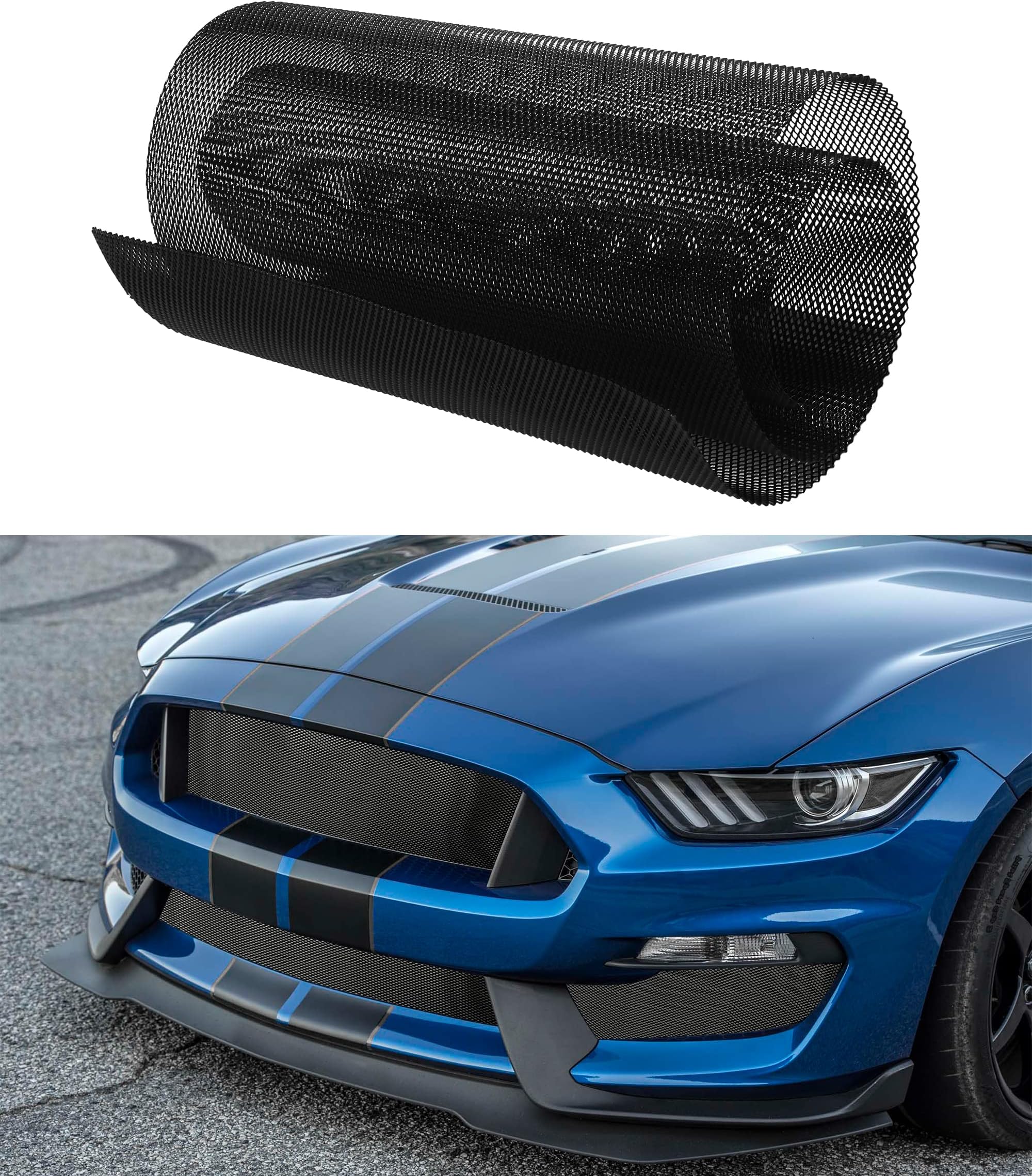 Amazon.com: Universal 40"x13" Car Grill Mesh - Aluminum Alloy ...