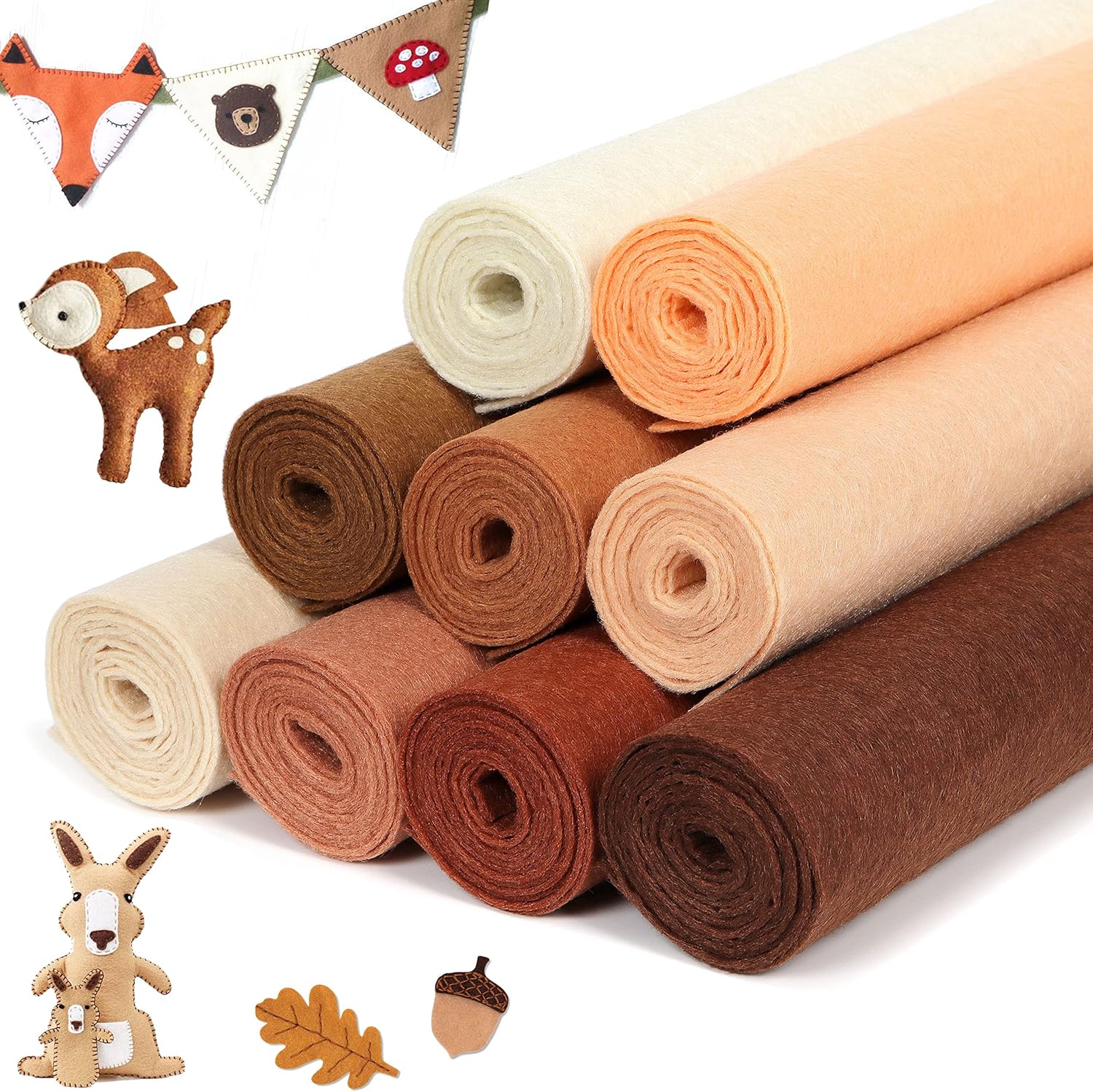 Amazon.com: Brown Stiff Felt Sheets Bundle: LOTOFUN 9pcs 8x35Inch Large ...
