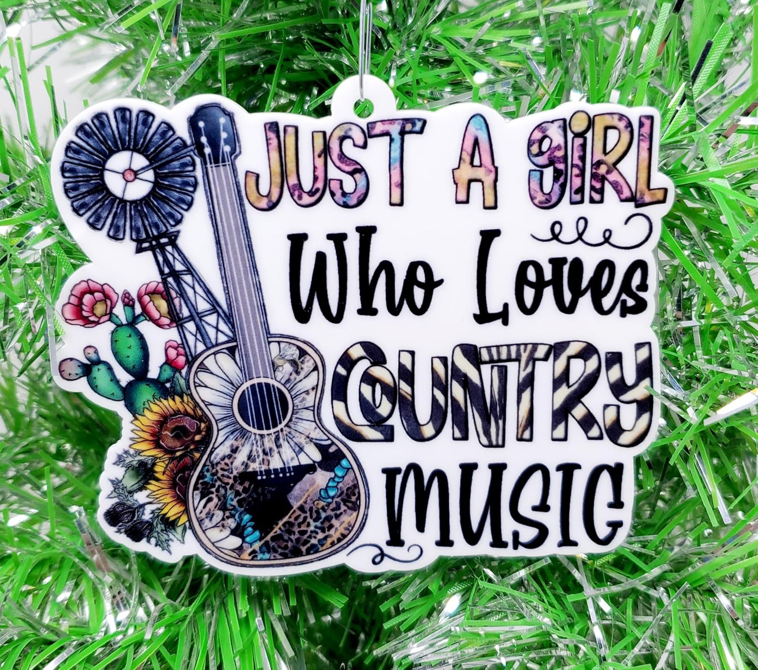 Amazon.com: Country Music Christmas Ornament - Just a Girl Who Loves ...