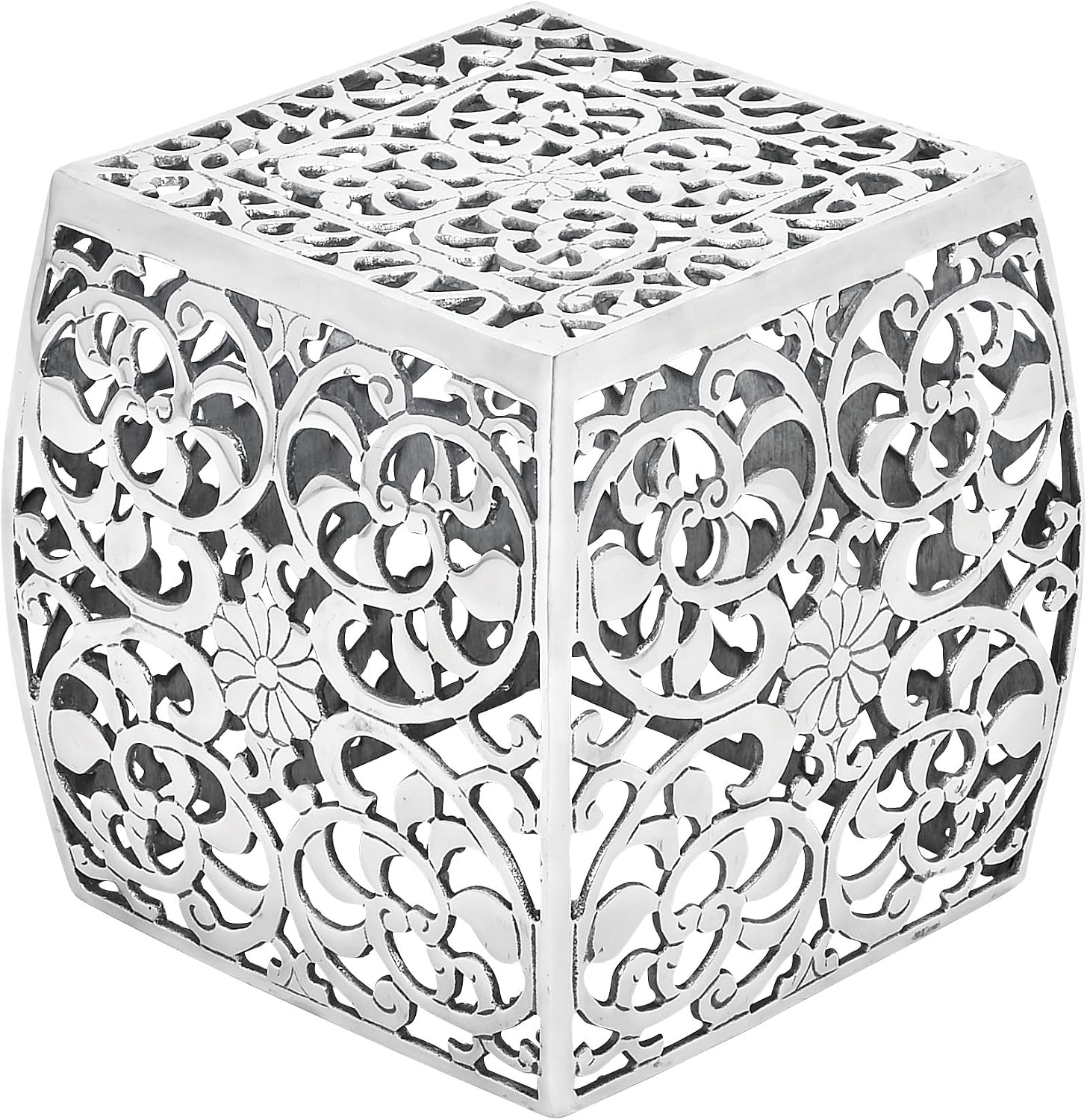Amazon.com: Deco 79 Aluminum Stool, 15 by 14-Inch : Home & Kitchen