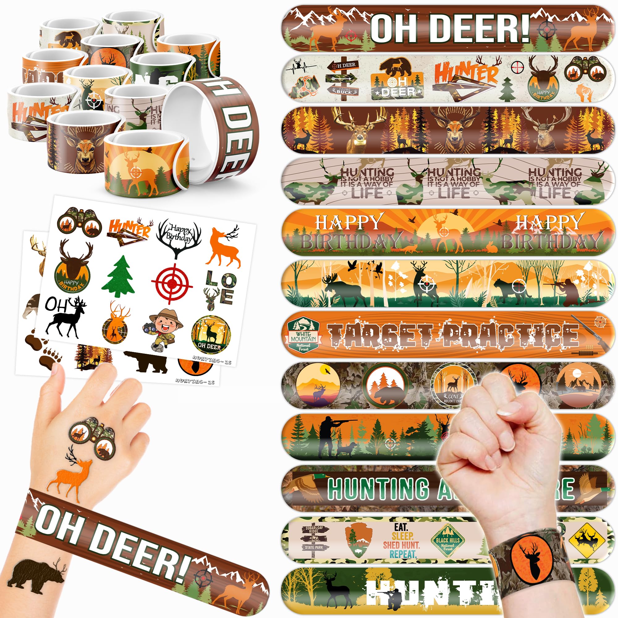 Amazon.com: Cherisnowy 48 PCS Hunting Party Favors 24PCS Tattoos ...
