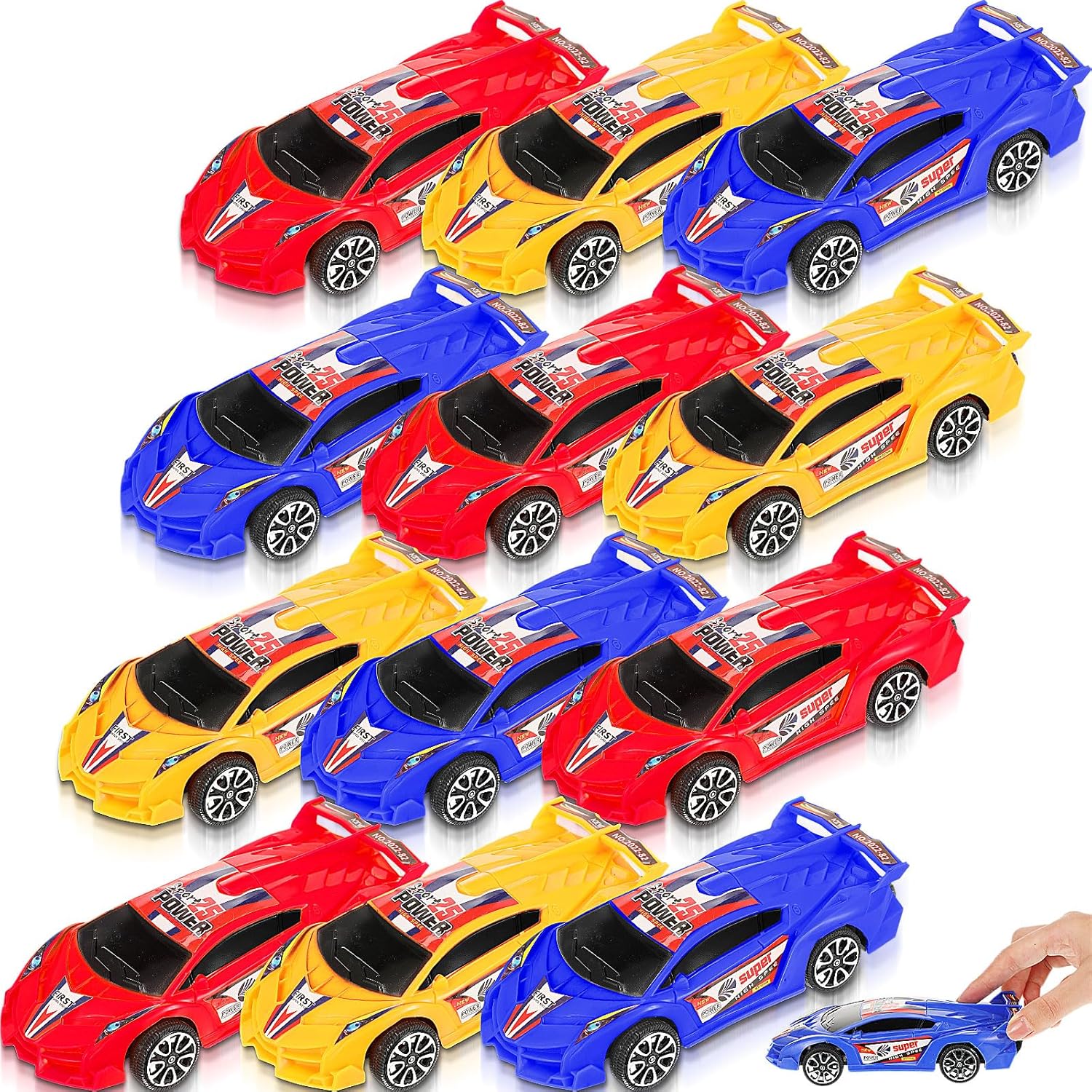 Amazon.com: Hiboom 12 Pcs 6.57 Inch Large Pull Back Car Toys Set, Bulk ...