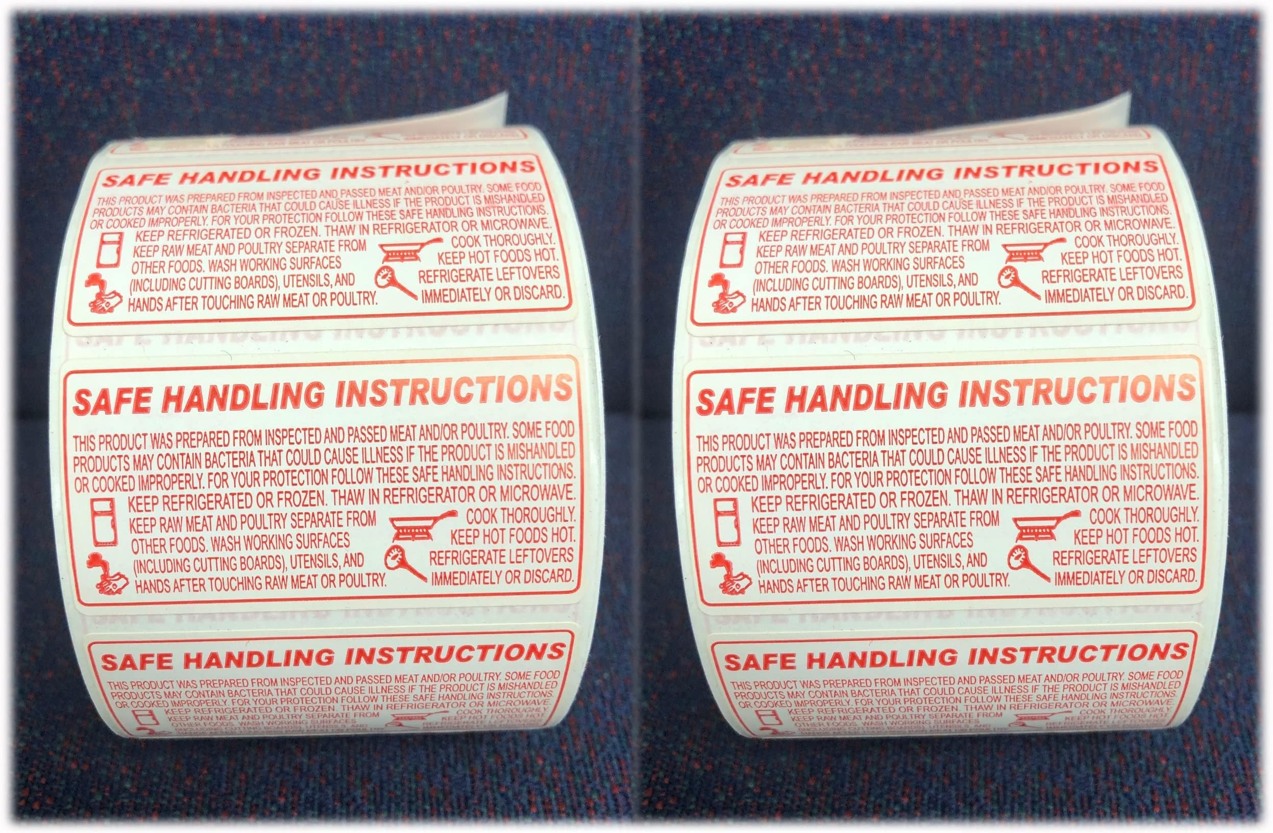 Amazon.com : Food Safe Handling Instructions Labels, Meat, Chicken ...