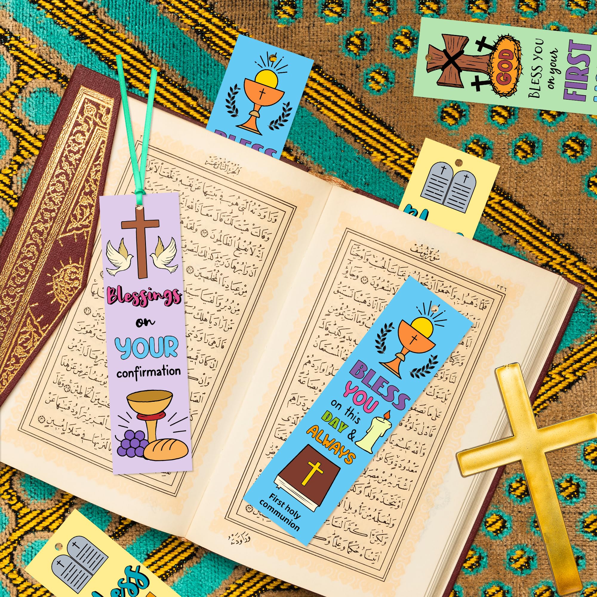 Snapklik.com : First Holy Communion Bookmarks - 75pcs Coloring Your Own ...