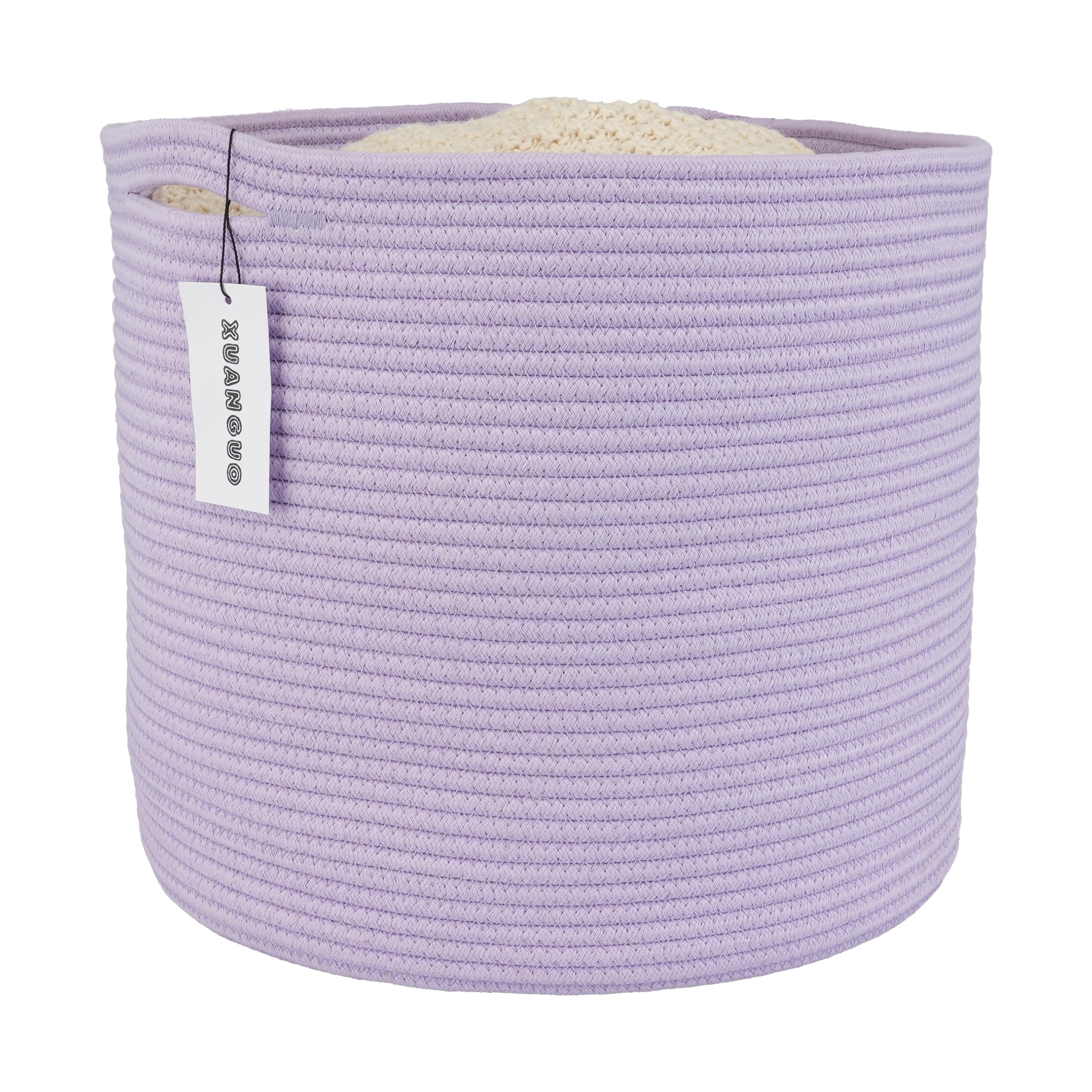 Amazon.com: XUANGUO Cotton Rope Basket For Girls Boys Kids 16”X14” Baby ...