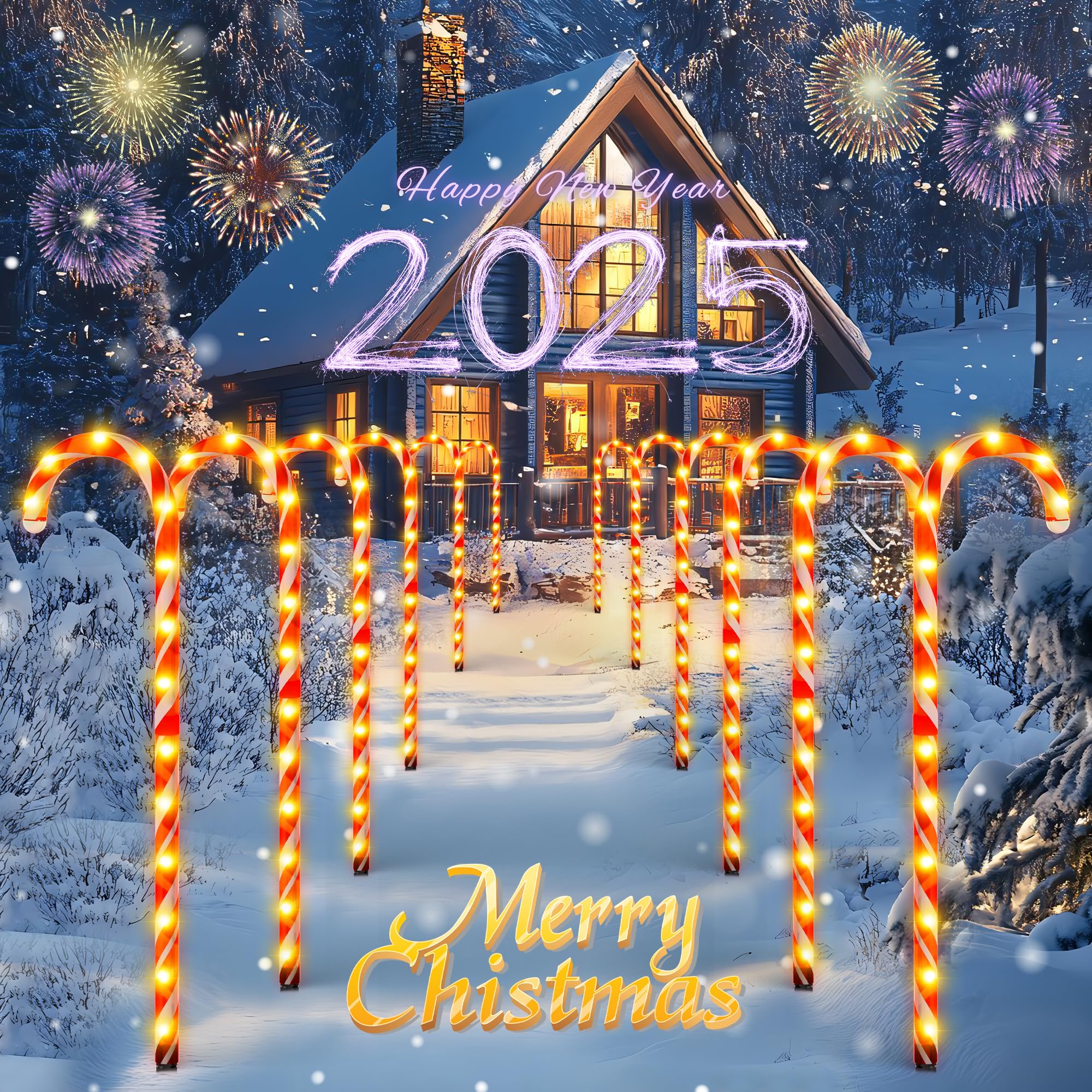 Amazon.com : COOLWUFAN 40" Candy Cane Lights for Outdoor Christmas ...
