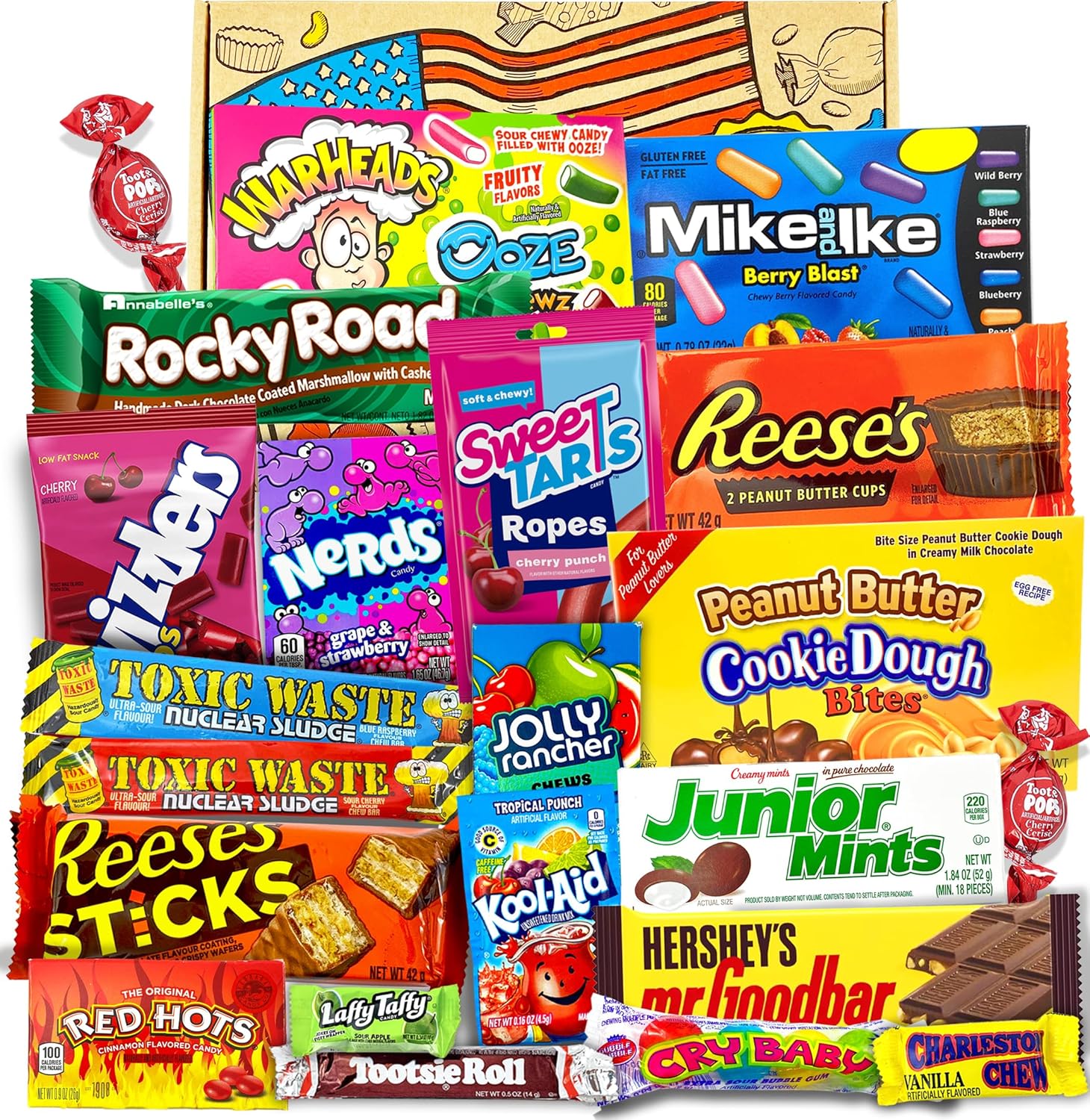Amerikansk godis och choklad present box - Klassiska USA godis ...