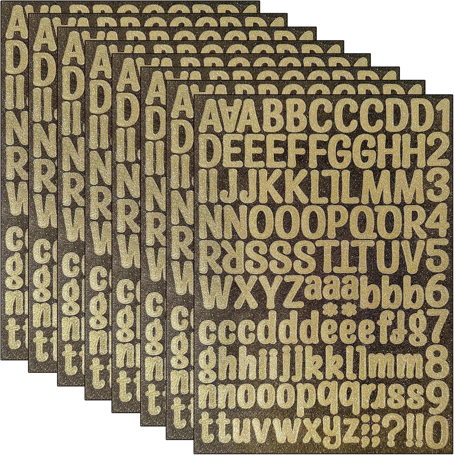 Amazon.com: 1008 Pieces 8 Sheets Glitter Gold Letter Stickers,1 Inch ...