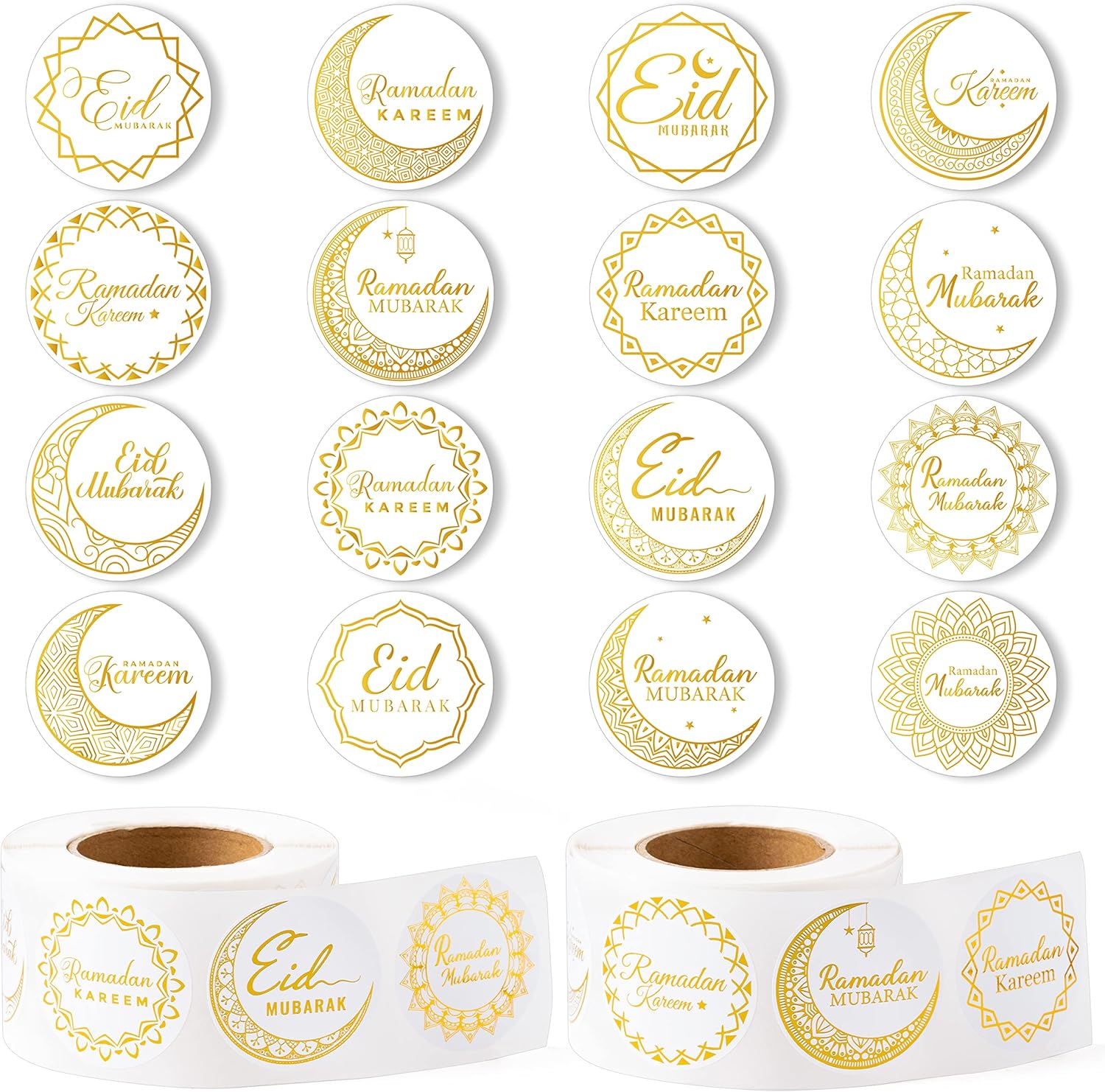 Amazon.com: W1cwey Ramada Eid-Al-Fitr Stickers Rolls - 1000pcs(2 Rolls ...