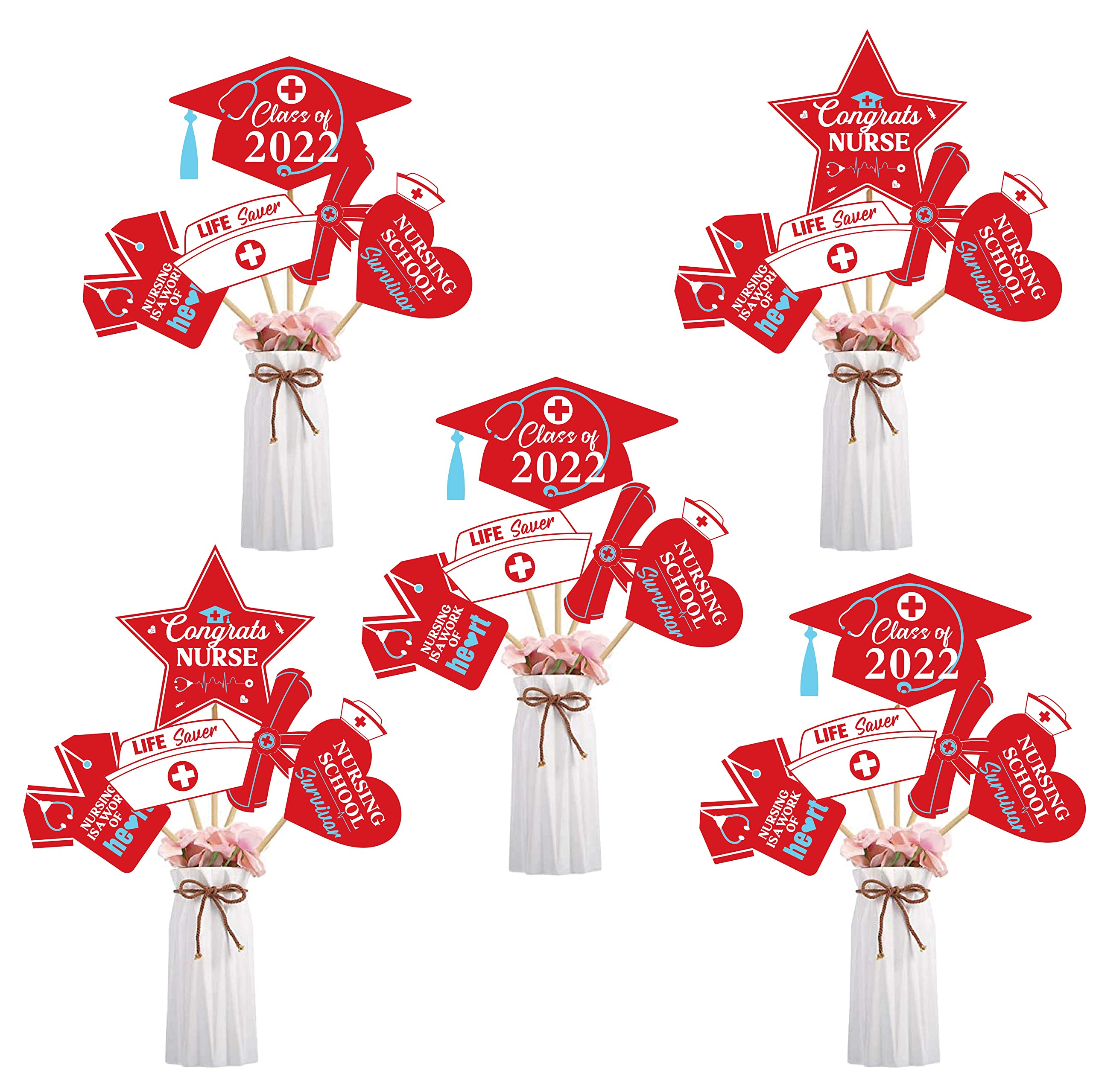 24 Pack Nurse Graduation Centerpiece Sticks Congrats Nurse Table ...