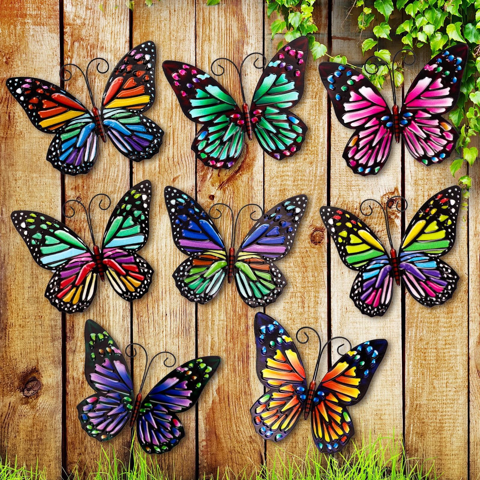 Amazon.com: Collections Etc 3D Metal Sculpted Butterflies Wall Art ...