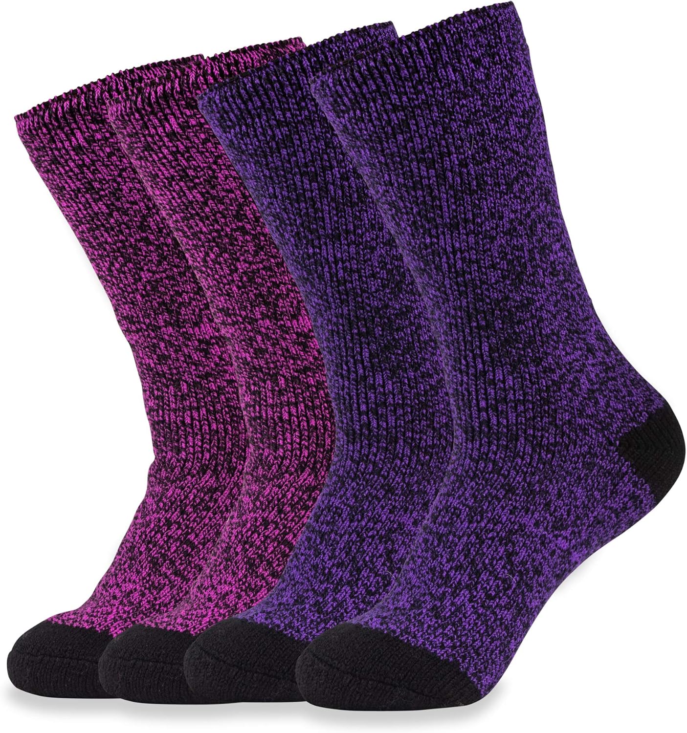 HOT FEET Women's 4 Pairs Heavy Thermal Socks - Thick Insulated Crew for ...