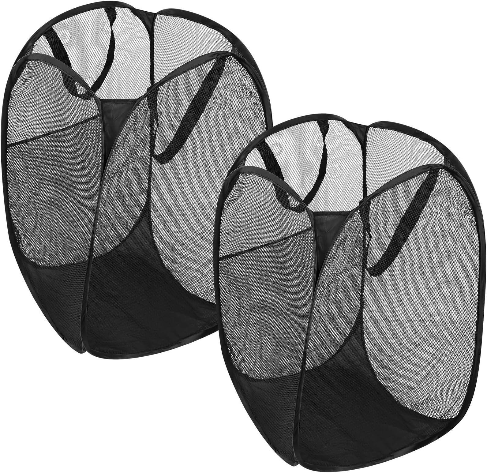 2 Pack Pop Up Collapsible Laundry Baskets, Foldable Mesh Popup Laundry ...