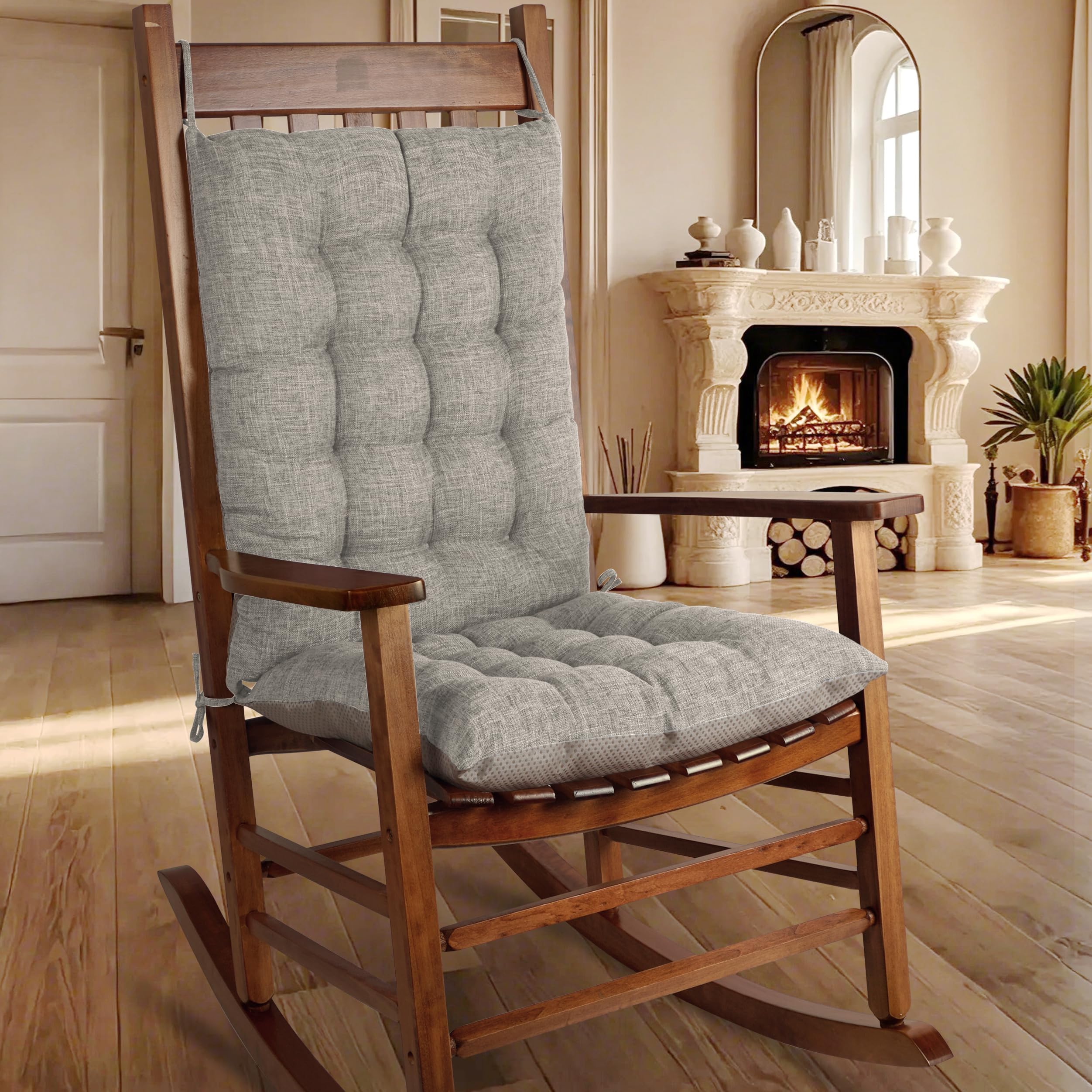 Amazon.com : Barnett Home Decor Brisbane Silver Grey Rocking Chair ...