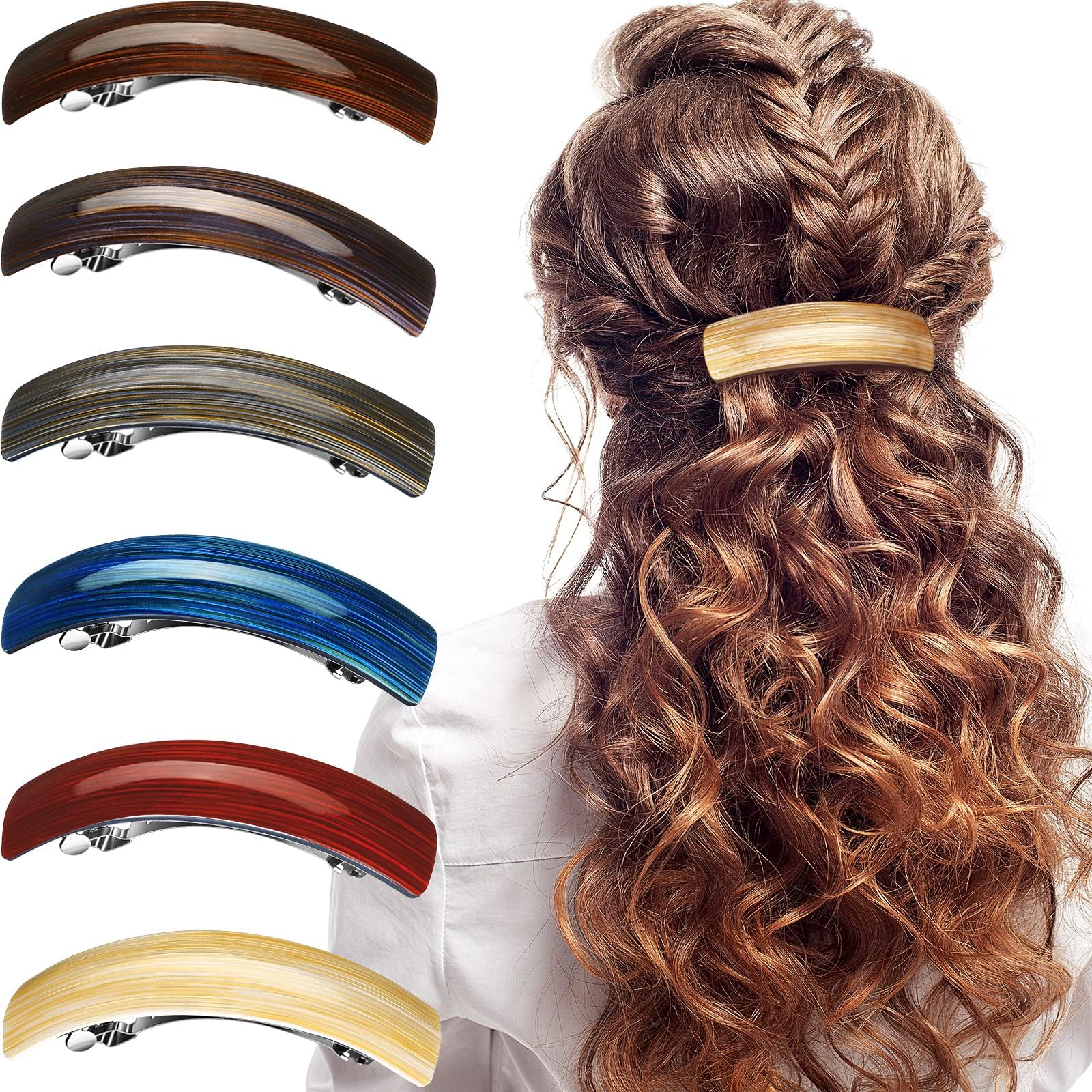 Amazon.com : WILLBOND 6 Pcs Hair Barrettes for Women Large Barrettes ...