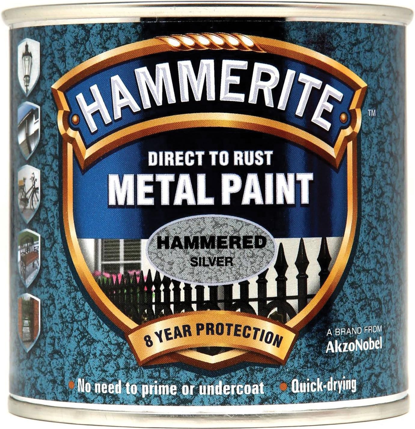 Hammerite Hammered Finish Silver Grey 250ml : Amazon.co.uk: DIY & Tools