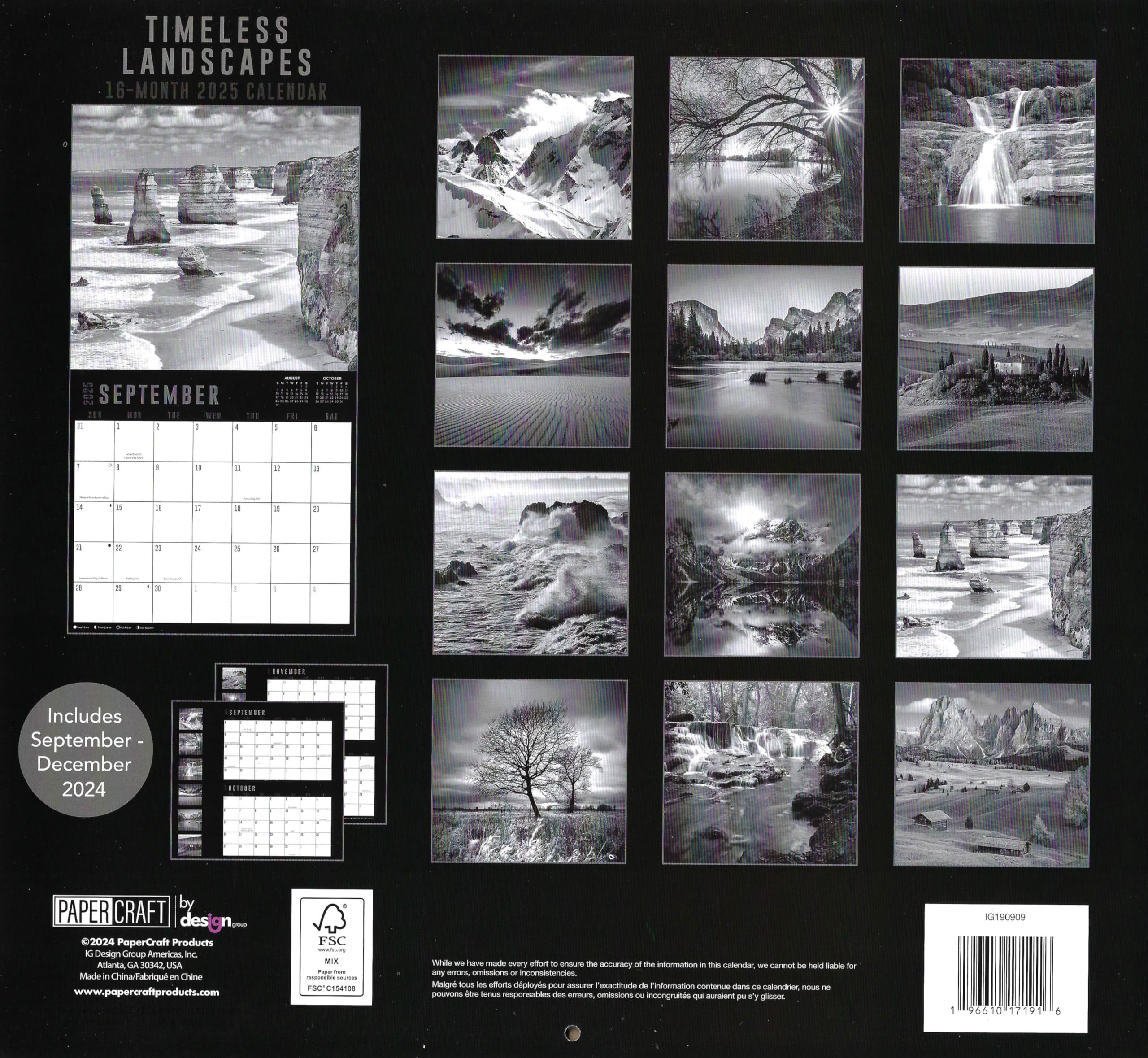 Snapklik.com : Timeless Landscapes 2025 Full Size Wall Calendar For ...