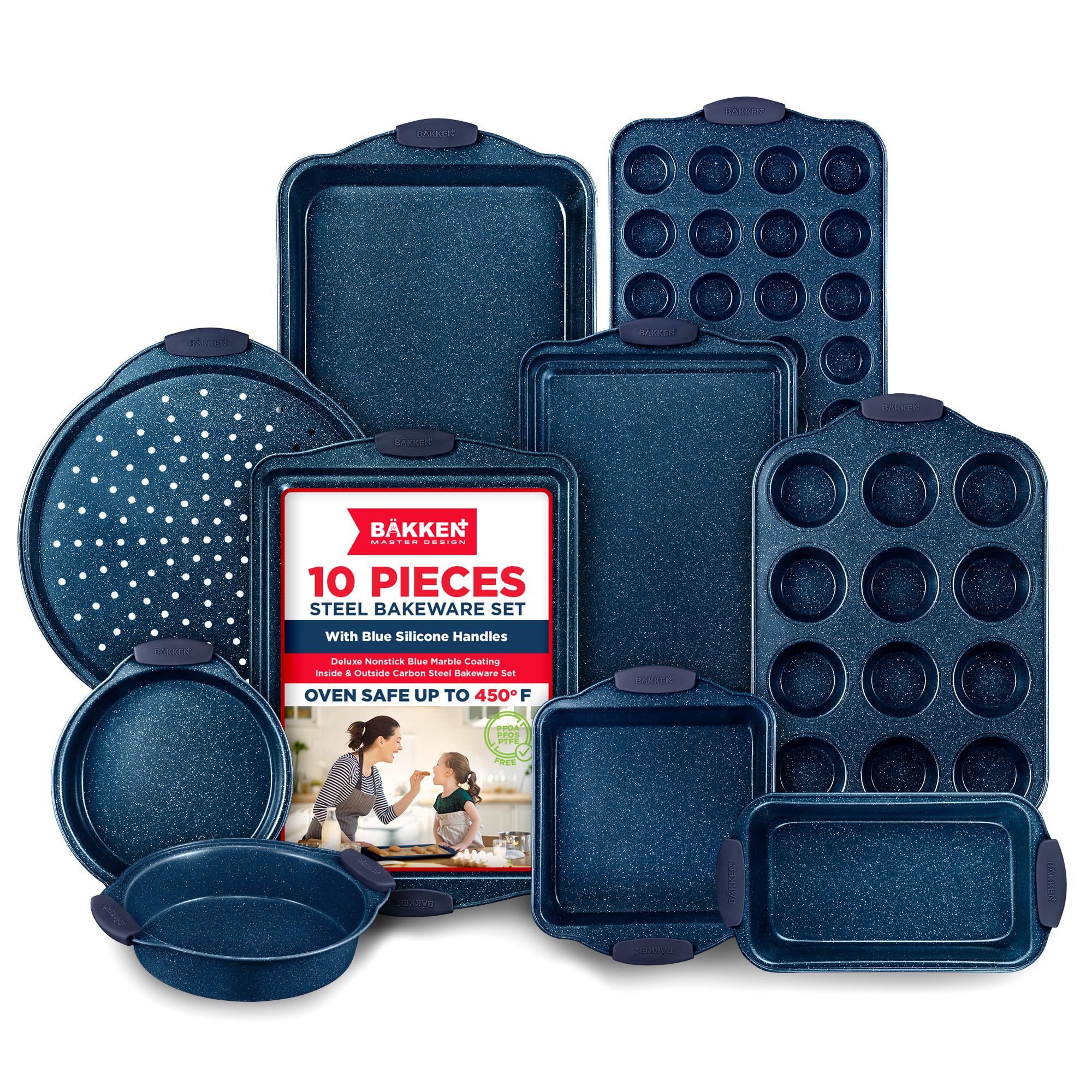 Amazon.com: BAKKEN Kitchen Baking Pan Set - Nonstick Coating, Carbon ...