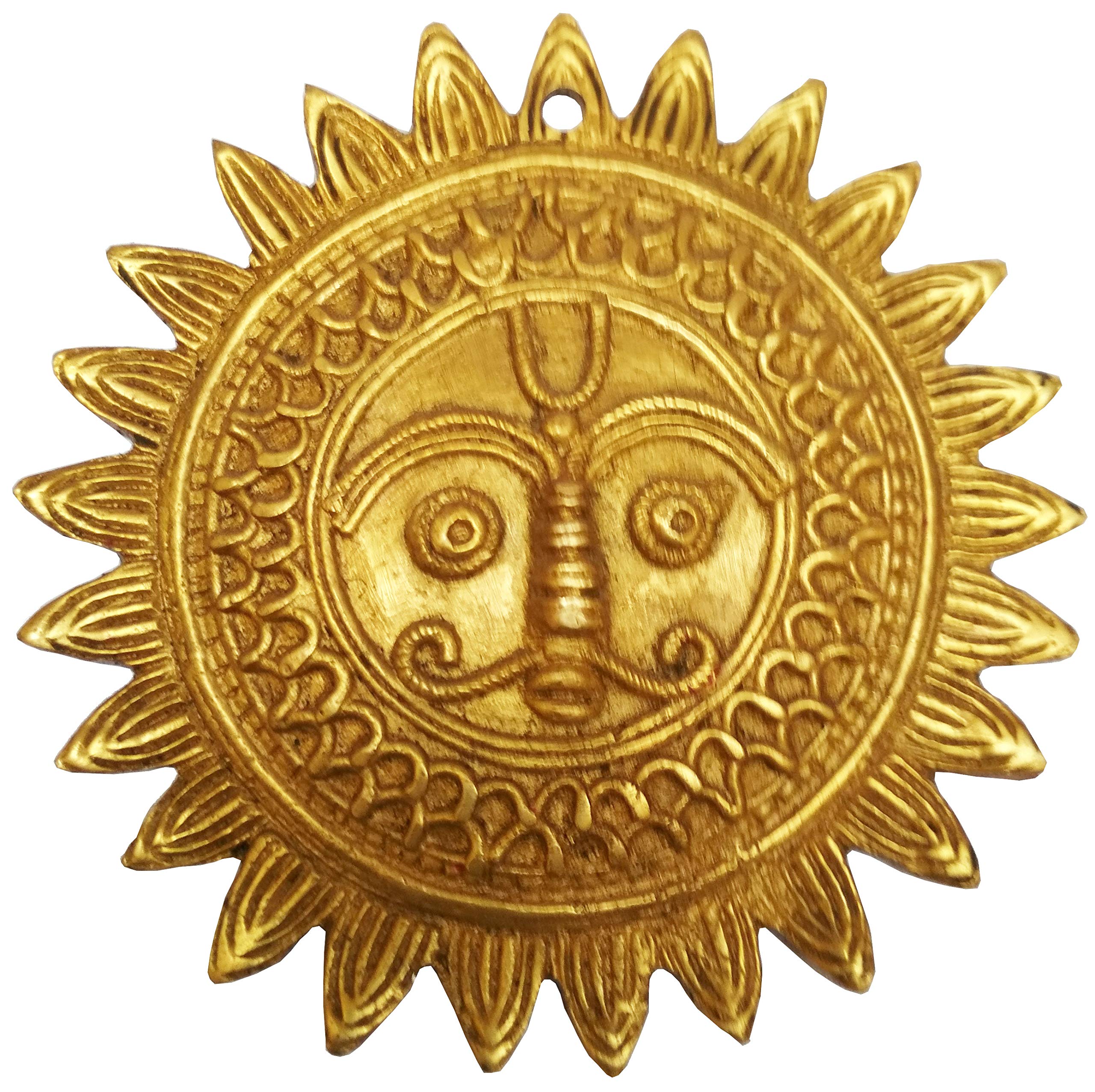 Purpledip Brass Idol Sun God Surya Devta Wall Hanging Ever | Desertcart ...