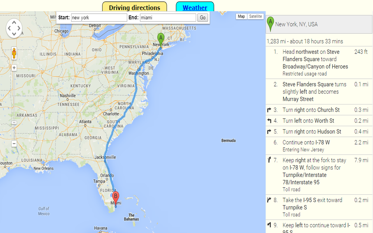 Driving directions with weather information - App on Amazon Appstore
