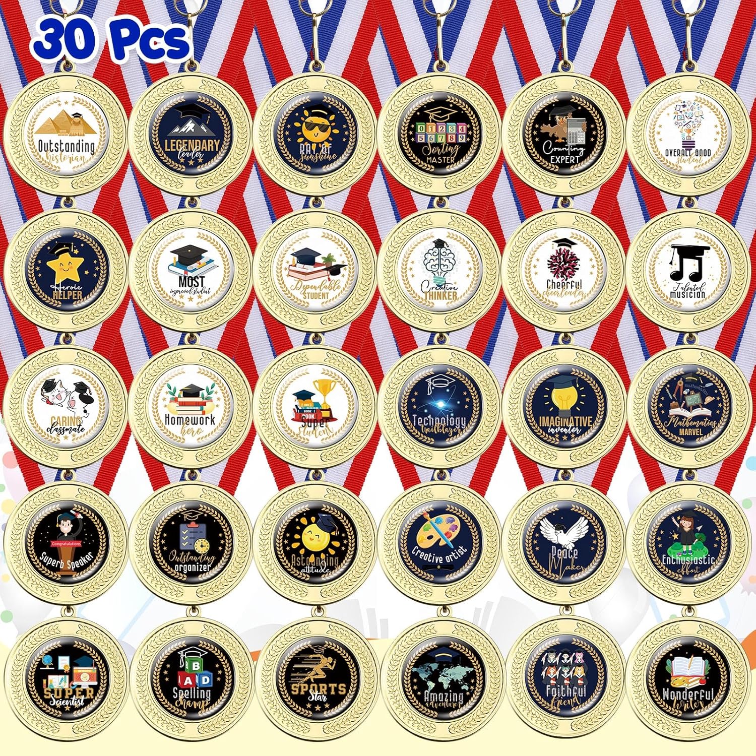 HyDren 30 Sets Preschool Graduation Medals 2024 for Students Boys and ...