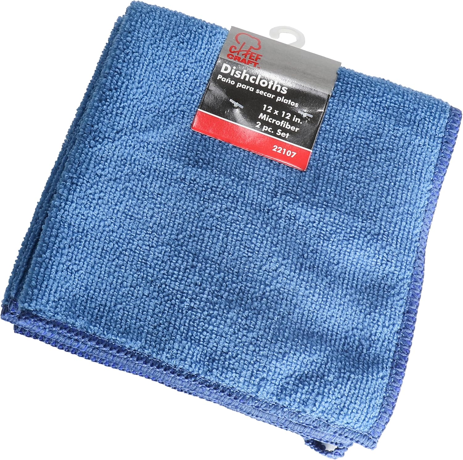 Chef Craft Microfiber Dishcloth, 2 pc. - Blue 12 x 12 inches : Amazon ...