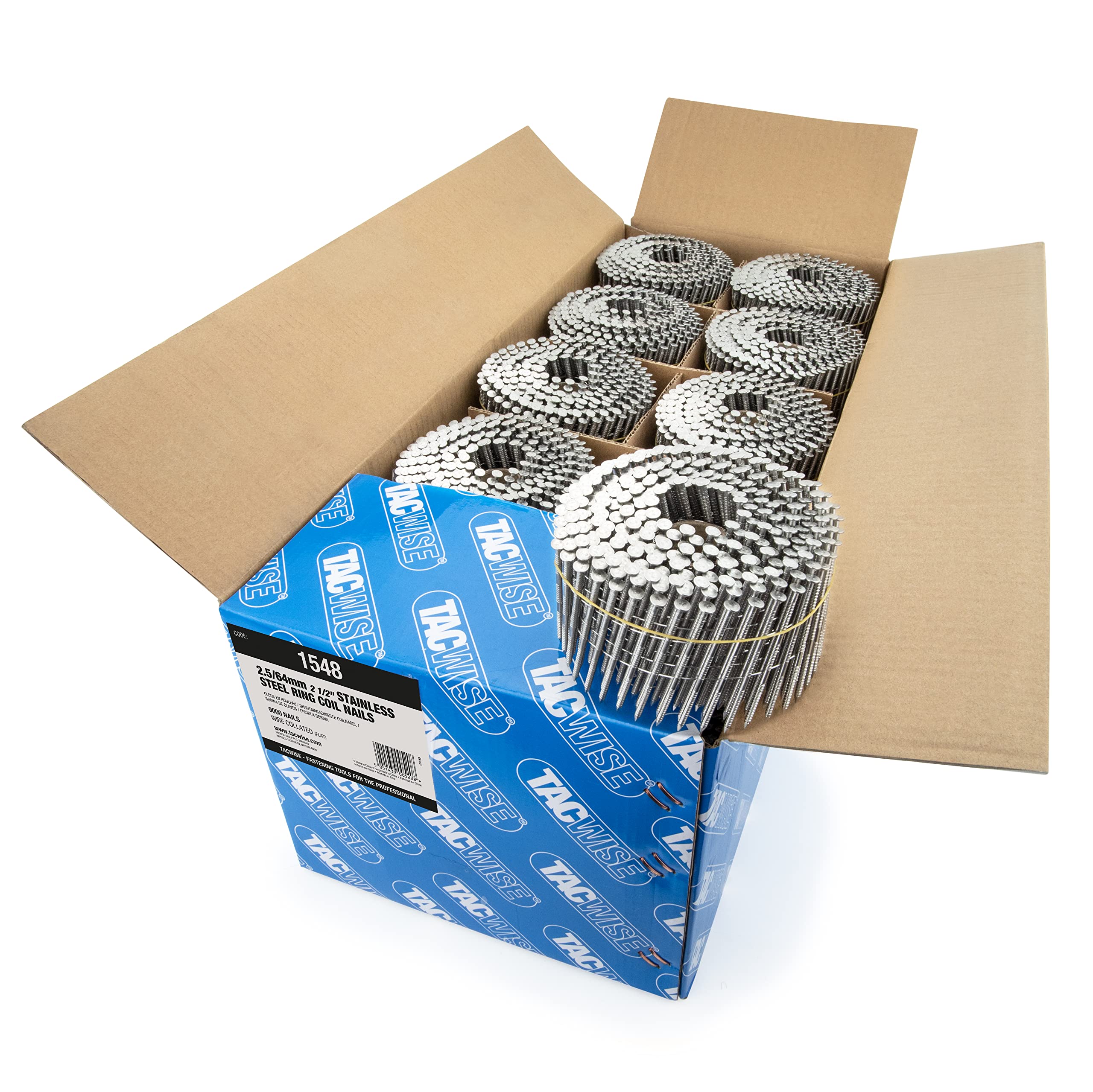 Tacwise 1548 Clous en Acier Inoxydable en Rouleaux à Tête Plate de Type ...