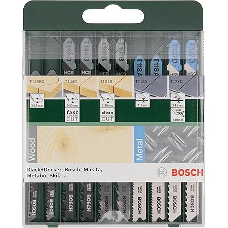 Bosch 10-Piece Wood and Metal Jigsaw Blade Set (Wood and Metal ...