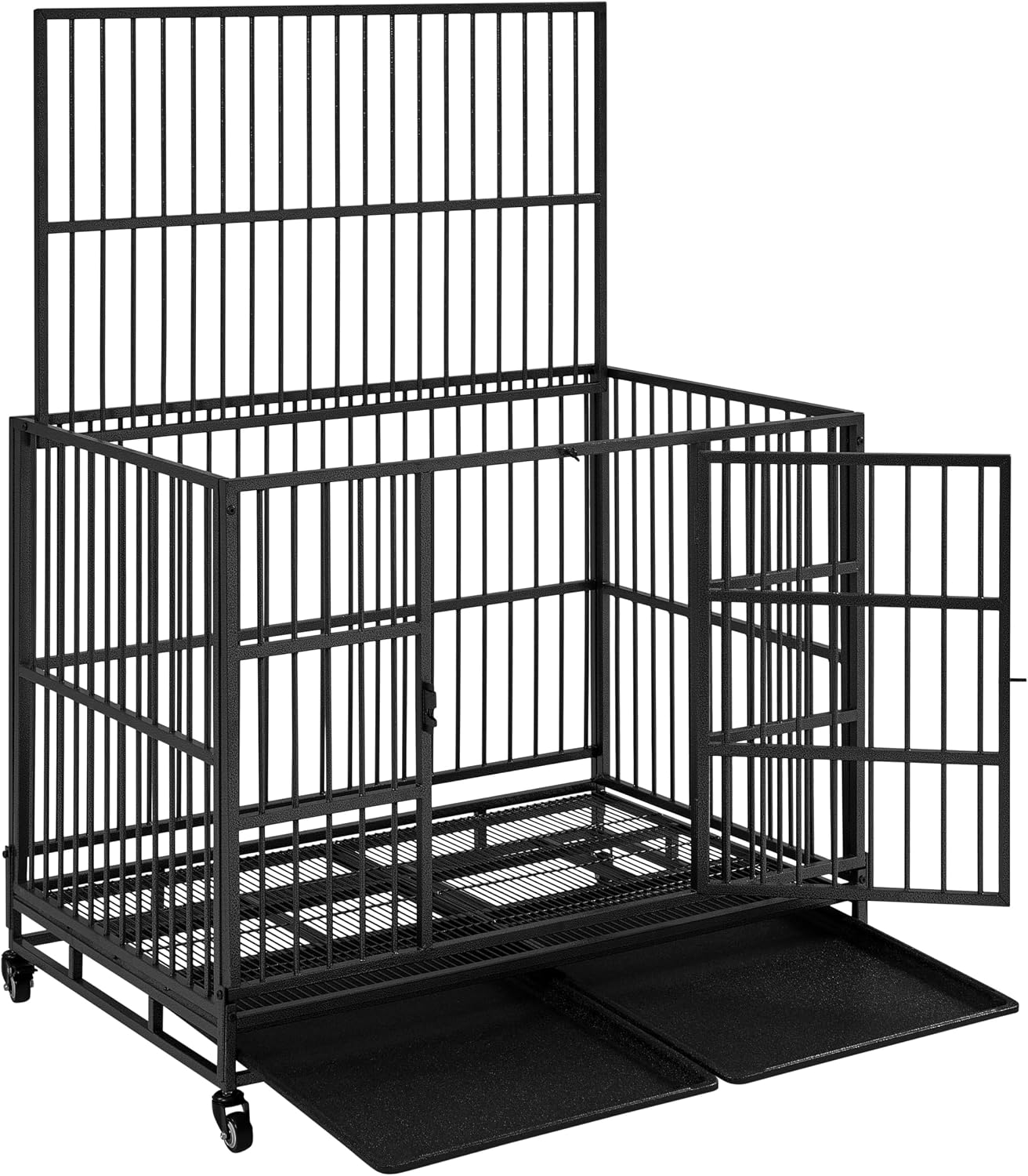 Yaheetech 42'' Dog Crate Large Pet Crate Indestructible Dog Crate W/2 ...