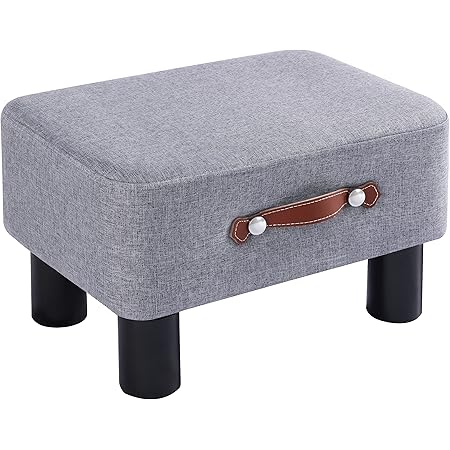 Amazon.com: Yawinhe Small Footstool Ottoman, Fabric Rectangle Ottoman ...