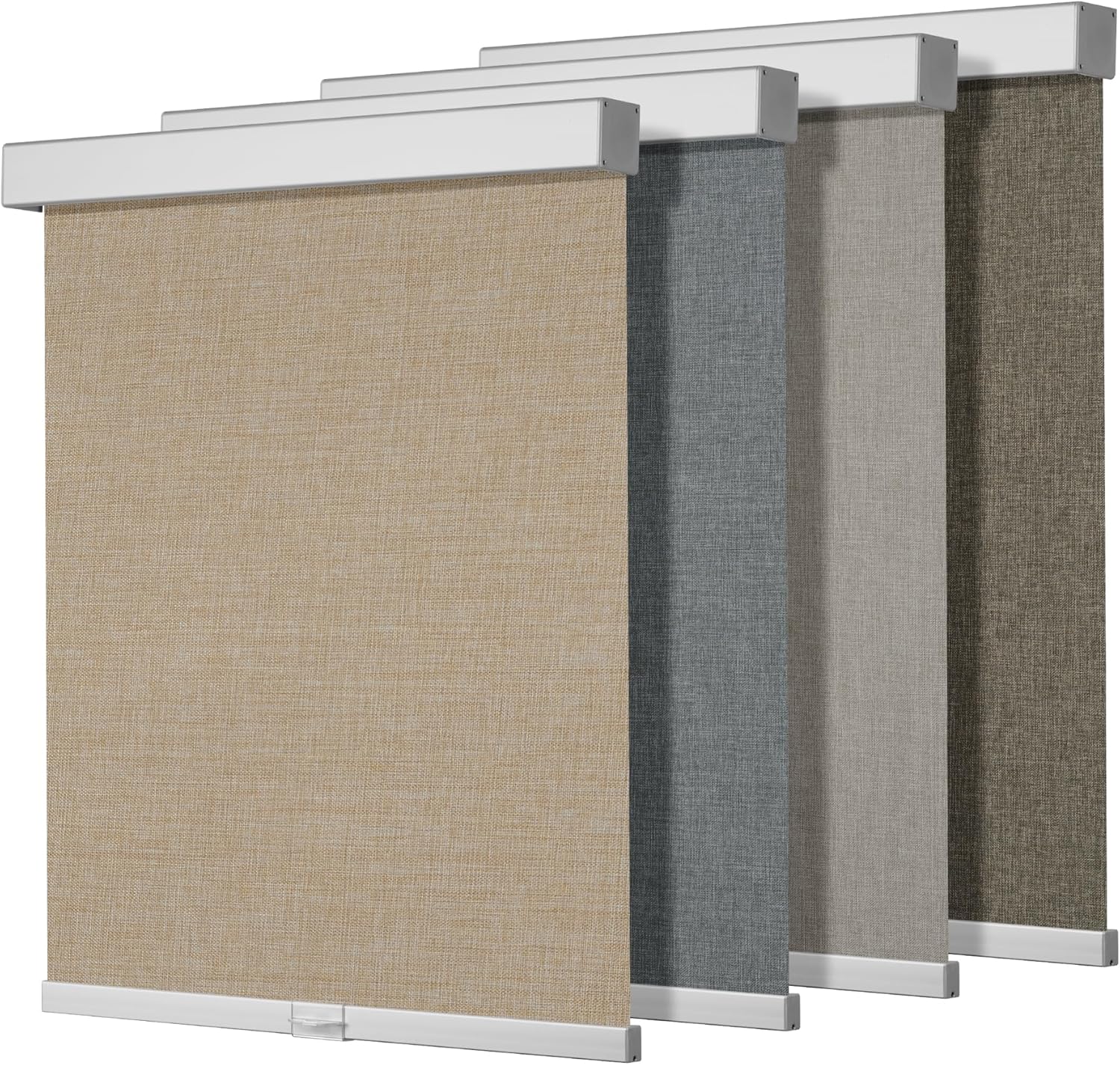 HOTSOON Blackout Roller Shades for Window, Cordless Linen Fabric Roller ...