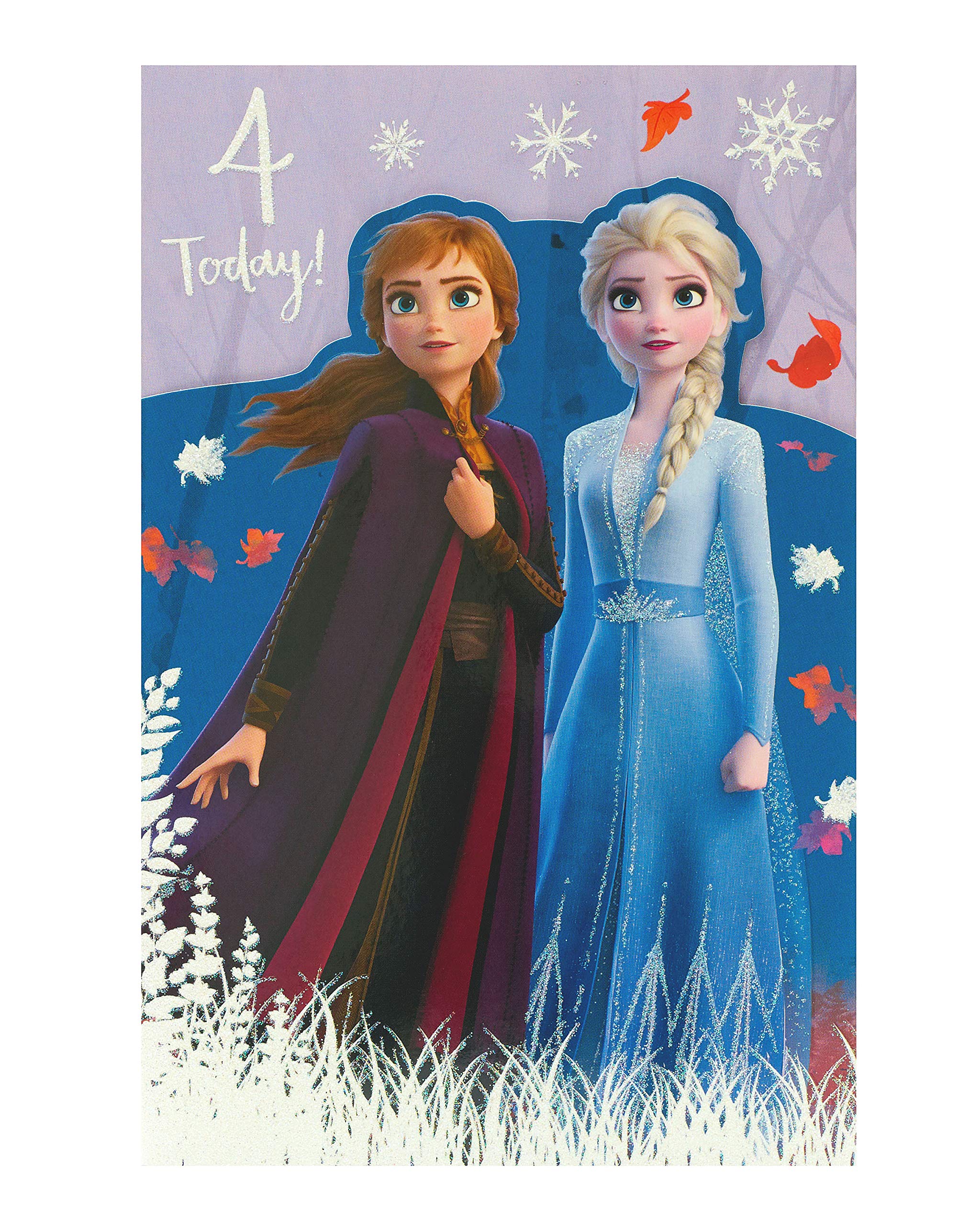 Buy 4th Birthday Card - Frozen 2 Birthday Card Aged 4 - Anna and Elsa ...