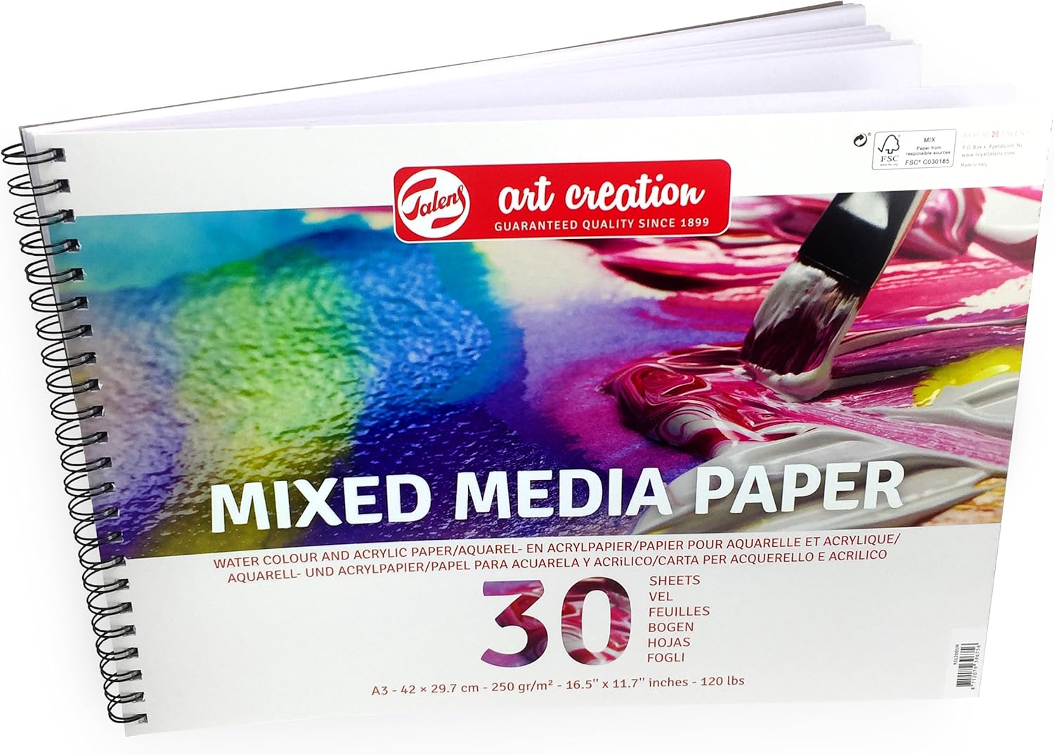 Royal Talens - Art Creation A3 Mixed Media Paper Sketchbook - 30 Sheets ...