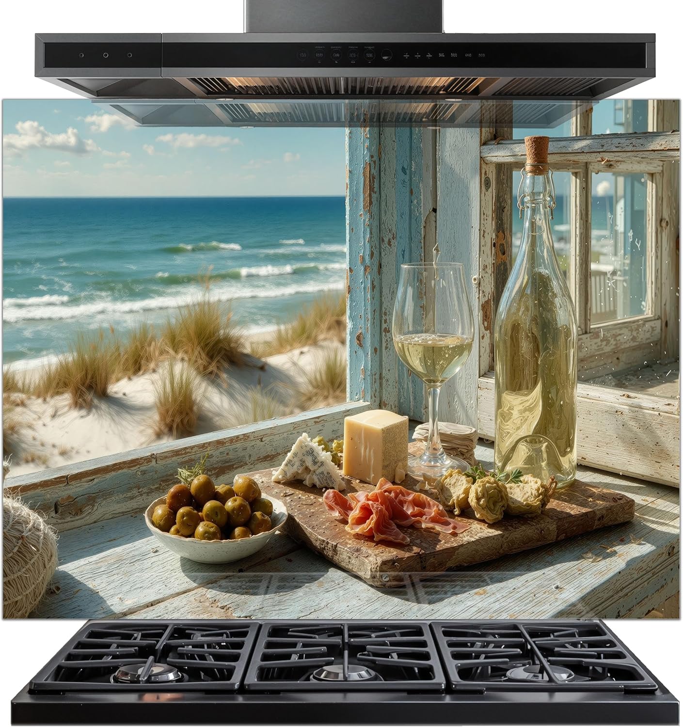 Amazon.com: Tempered Glass Backsplash for Kitchen - Easy to Clean ...