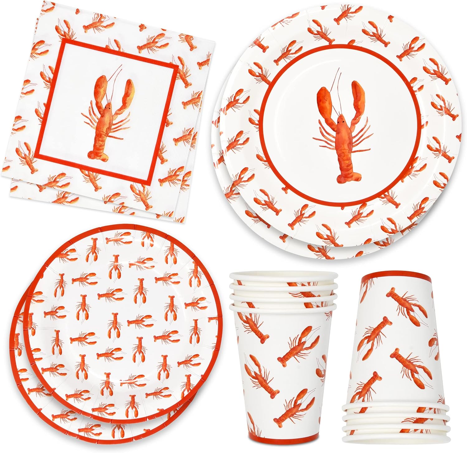 Amazon.com: Gift Boutique 96 Pcs Crawfish Boil Party Supplies Set Paper ...