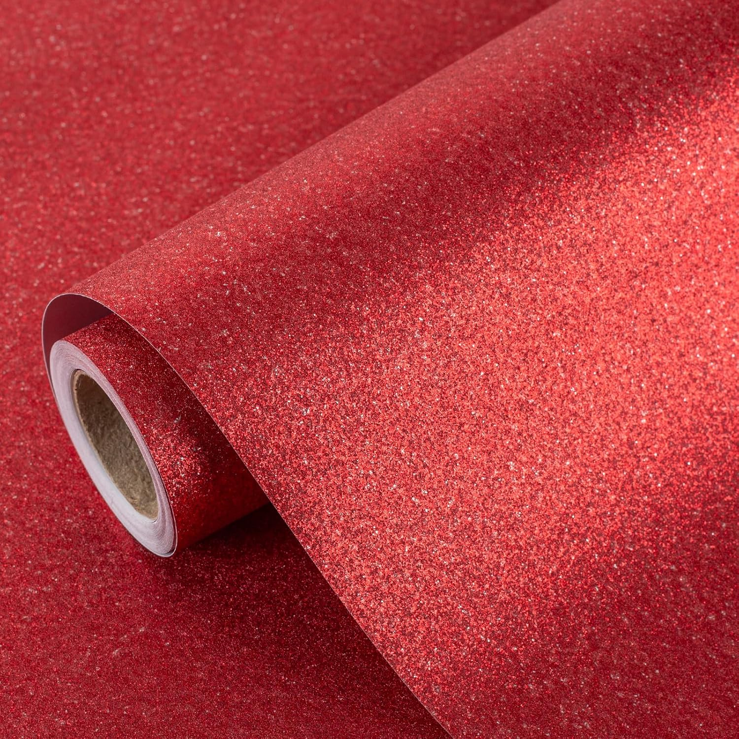 Amazon.com: Retrify Red Sparkle Gift Wrapping Paper, Solid Color ...