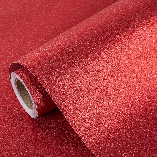Amazon.com: Retrify Red Sparkle Gift Wrapping Paper, Solid Color ...