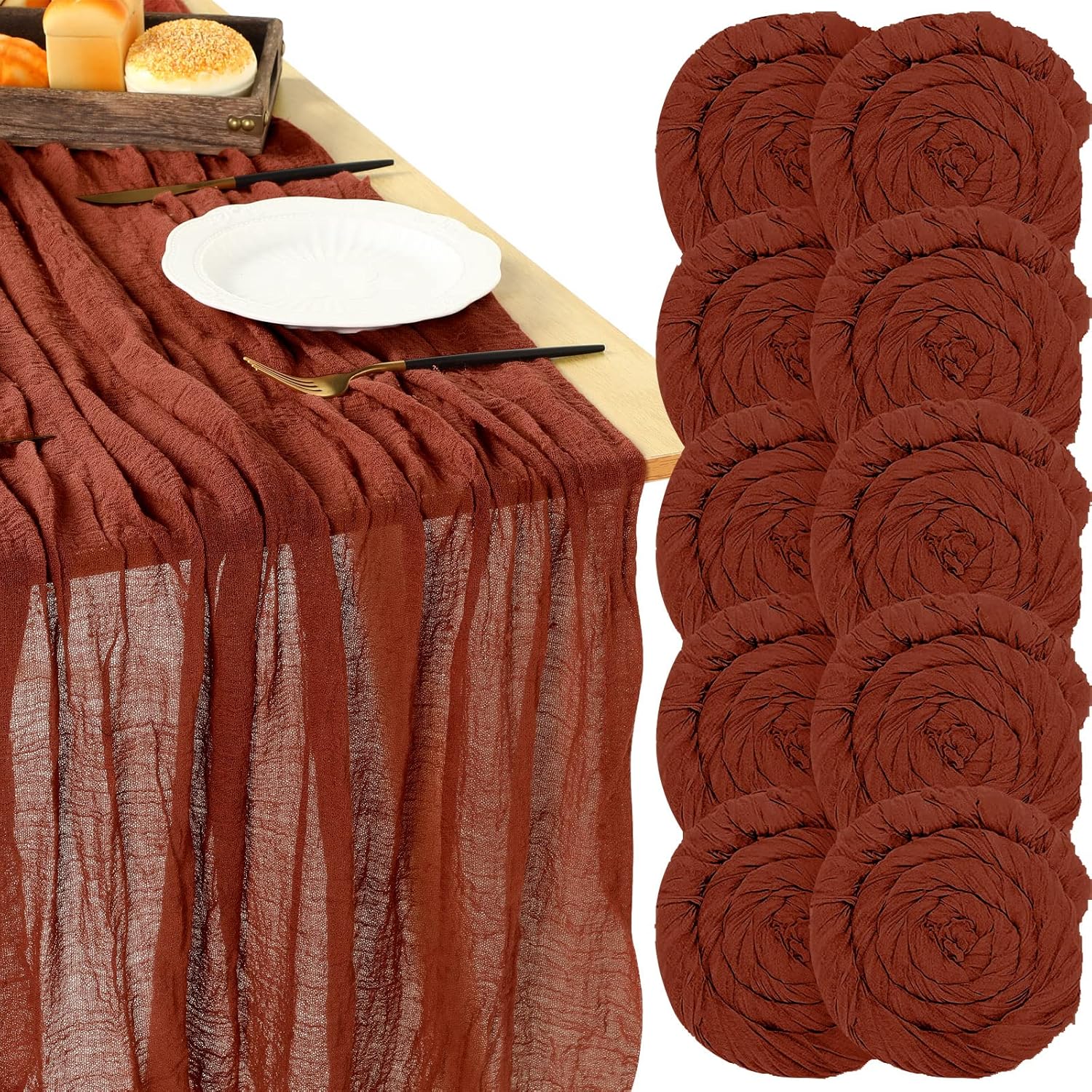 Amazon.com: 98.4 Ft Cheesecloth Table Runner Extra Long Gauze Table ...