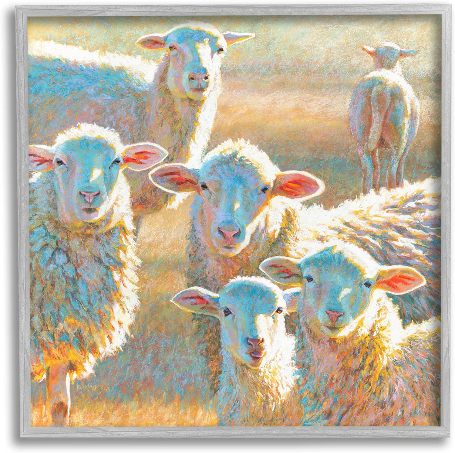 Stupell Industries Modern Country Sheep Farm Animals Giclee Framed Wall Art, Design by Rita ...