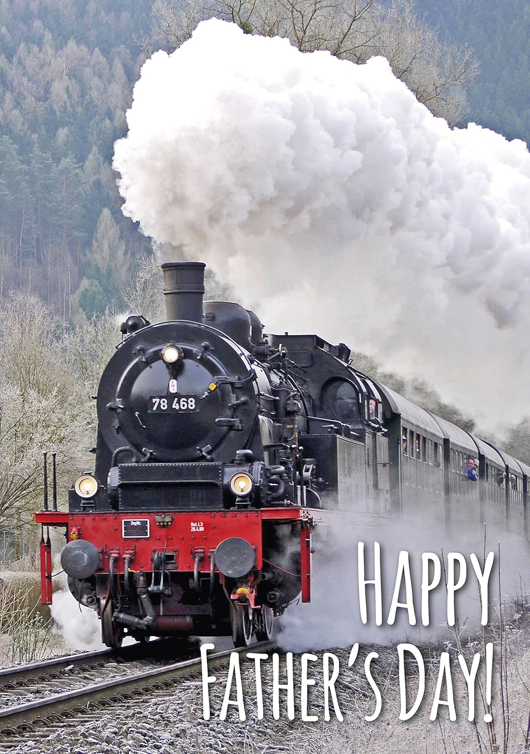 Happy Father's Day Steam Train Card 125mm x 178mm Including Envelope ...