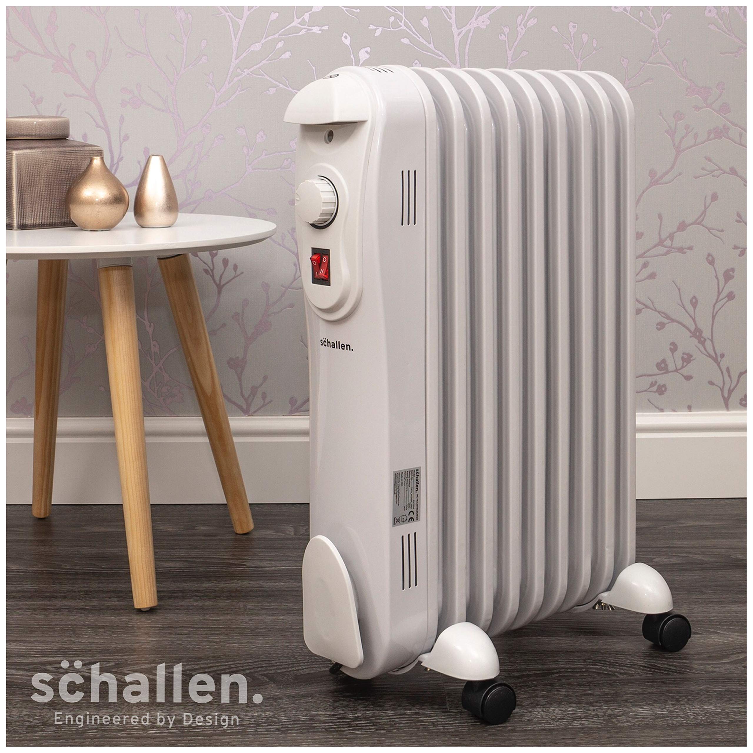 Schallen Portable Electric Slim Oil Filled Radiator Heater with ...