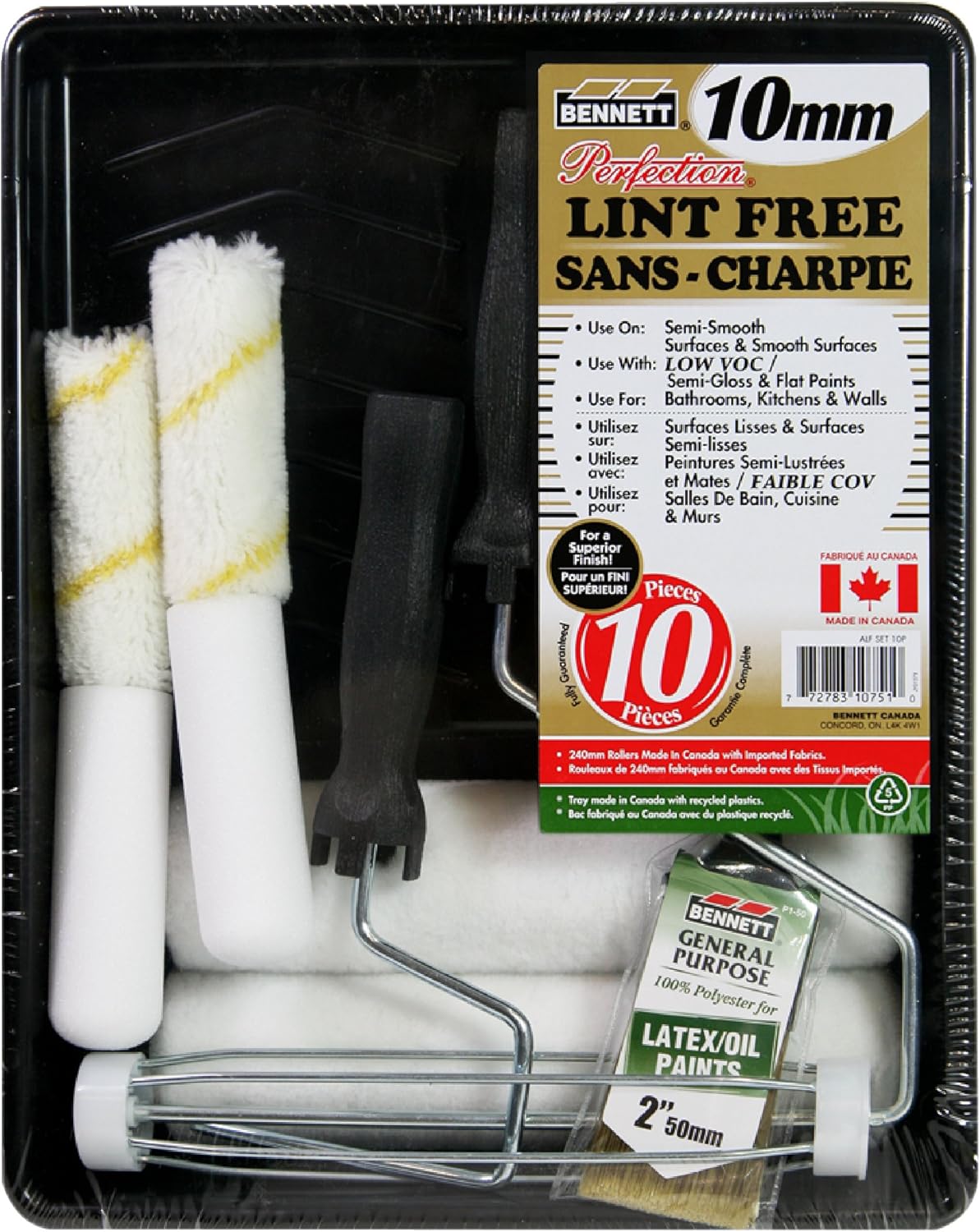 Amazon.com: Bennett 10 Piece Premium Paint Roller Set - Lint Free ...