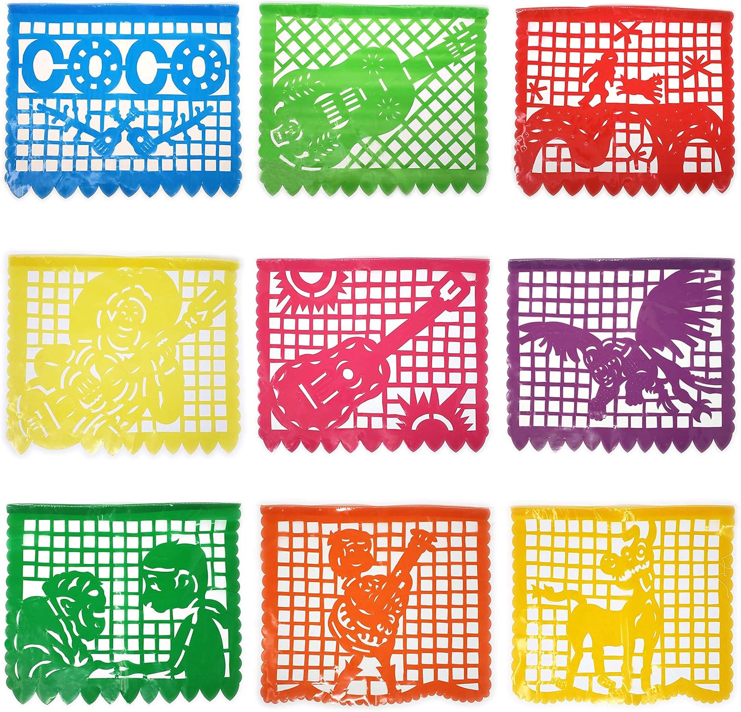 Amazon.com: Neumx 2 Pack Coco Party Banner Multi Colored Papel Picado ...