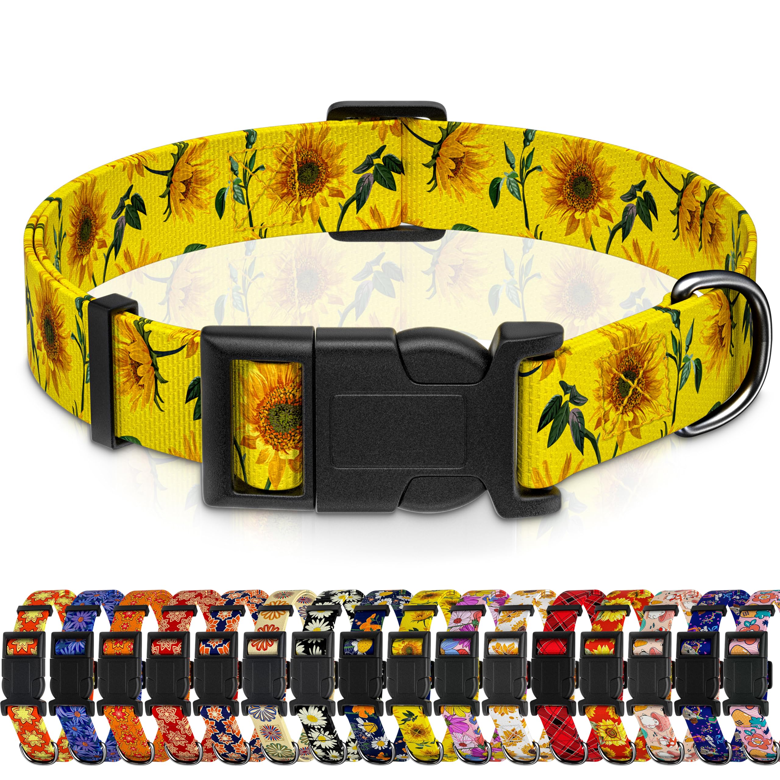 Amazon.com : Seyezo Dog Collar, Sunflower Floral Boys Girls Puppy ...