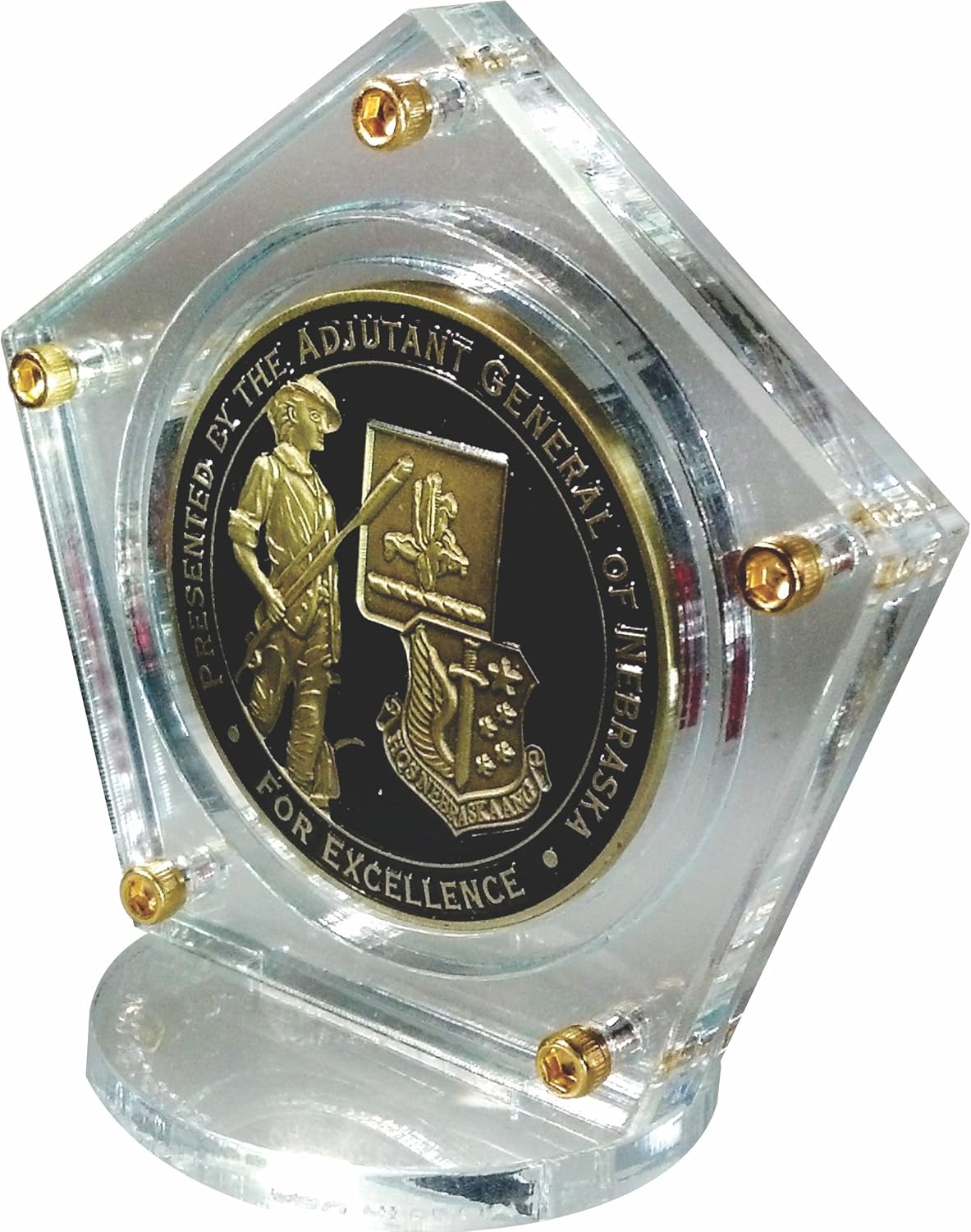 Amazon.com: Gaus-USA Pentagon Clear Acrylic Coin Display with Real Gold ...