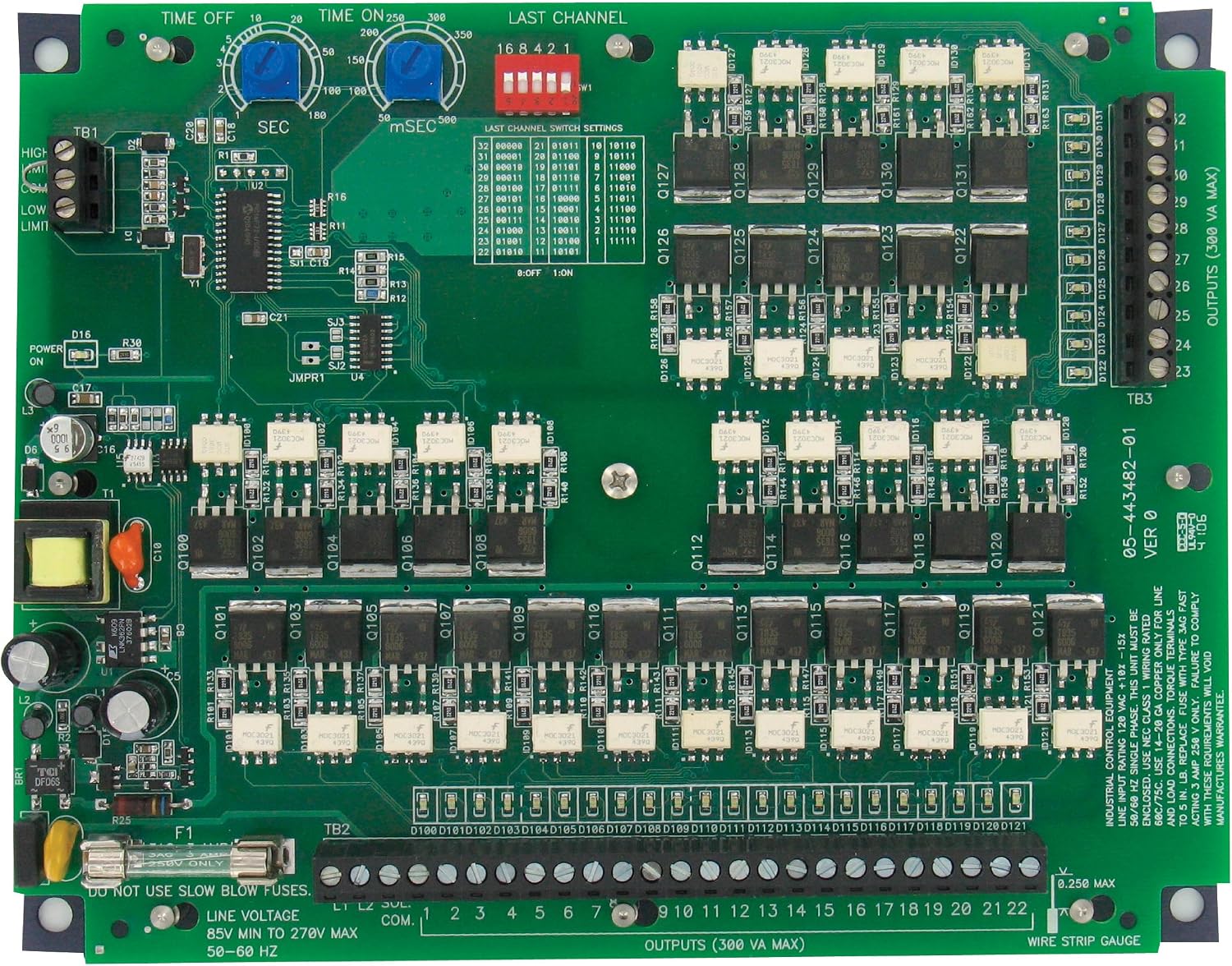 Dwyer Timer Controller, DCT632-B-SC, 32 Channels, A Bracket, Stop on ...